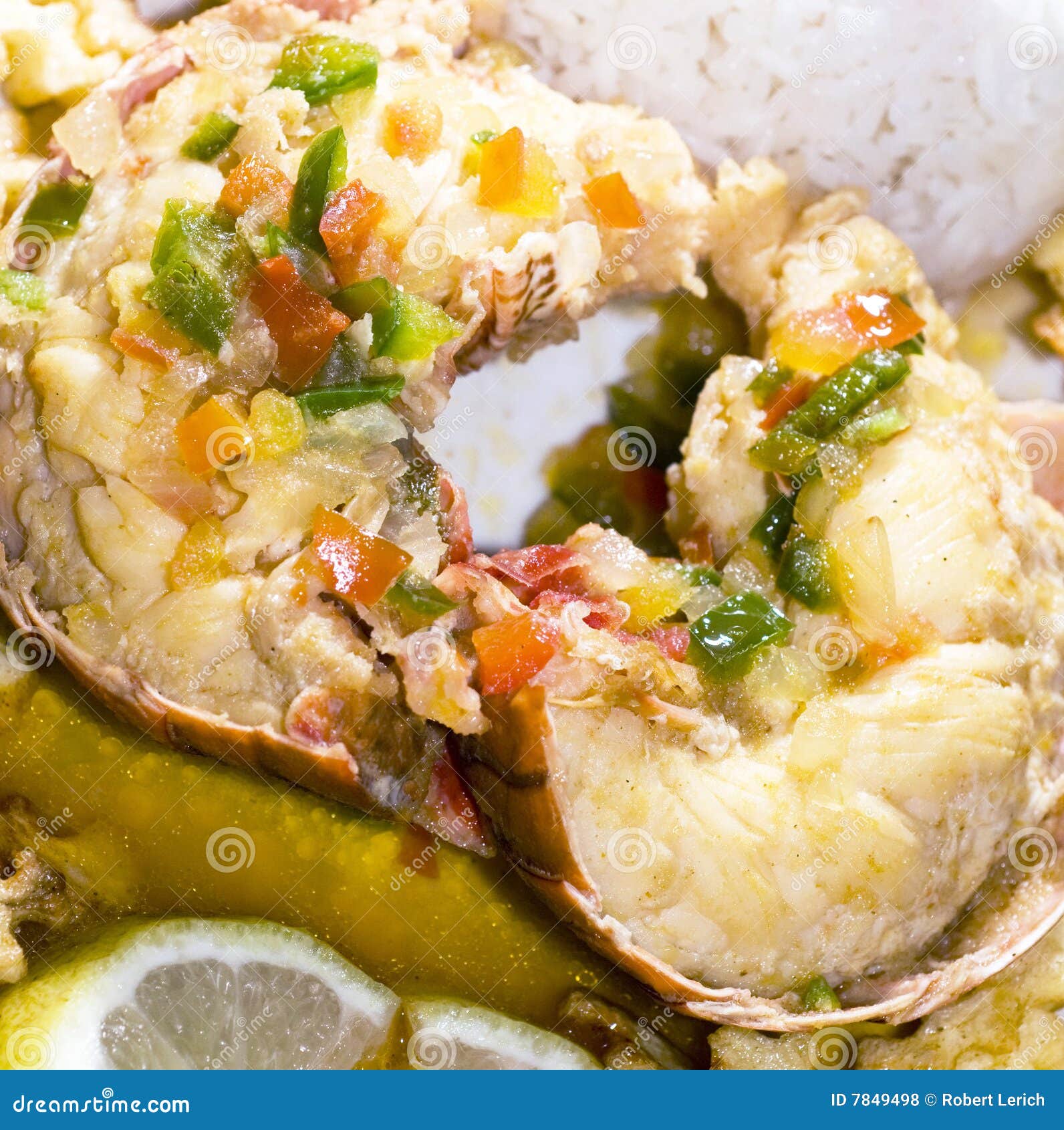 Caribbean Lobster Tail Dinner Stock Photo - Image of platter, caribbean ...