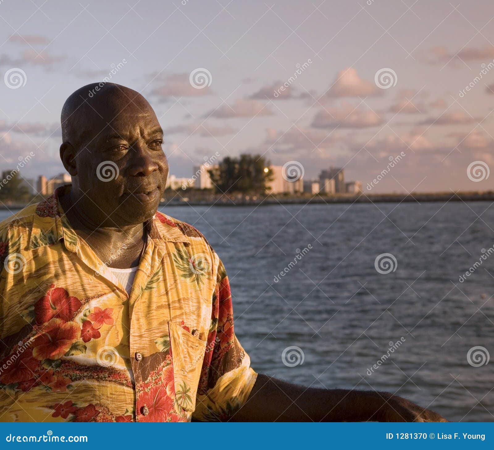 Caribbean Man Enjoys Sunset Stock Photo - Image of black, ocean: 1281370