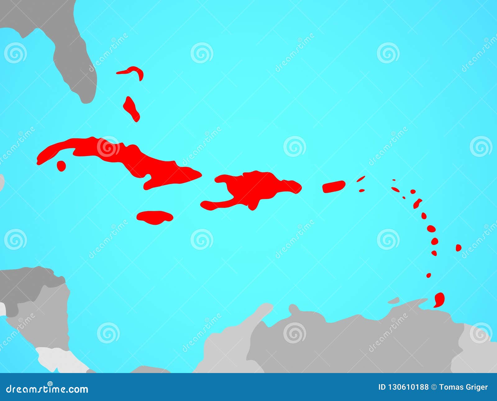 Caribbean on map stock illustration. Illustration of caribbean - 130610188
