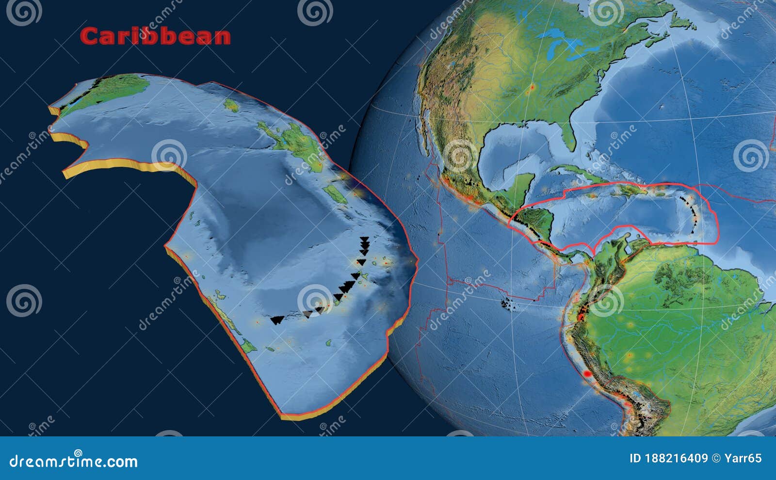 Caribbean Plate Described and Presented - Natural Earth Stock ...