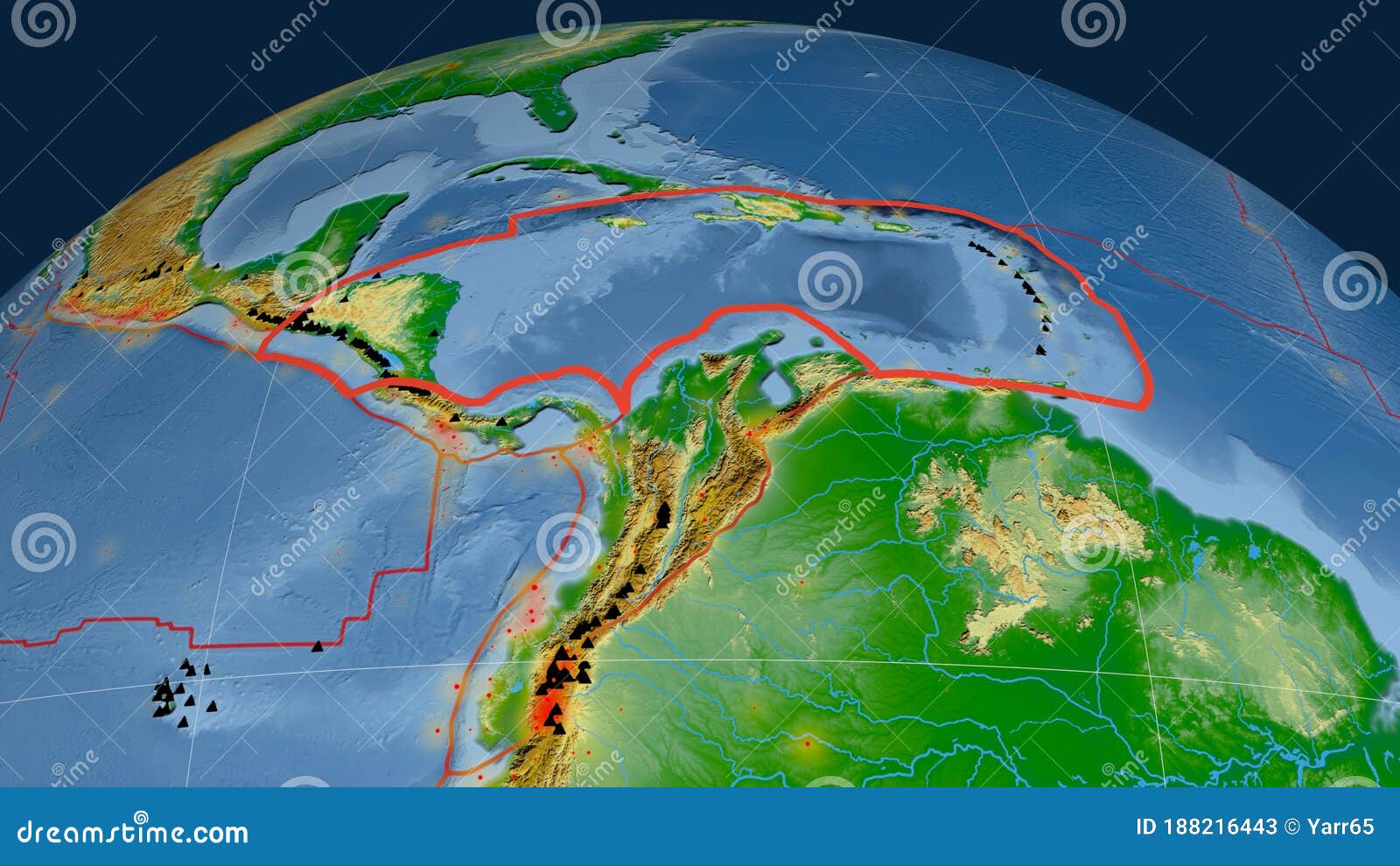 Caribbean Plate Outlined - Physical Stock Illustration - Illustration ...