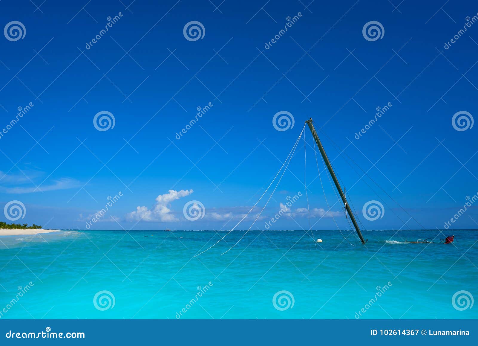 Caribbean Sailboat Shipwreck after Storm Stock Image - Image of nature ...