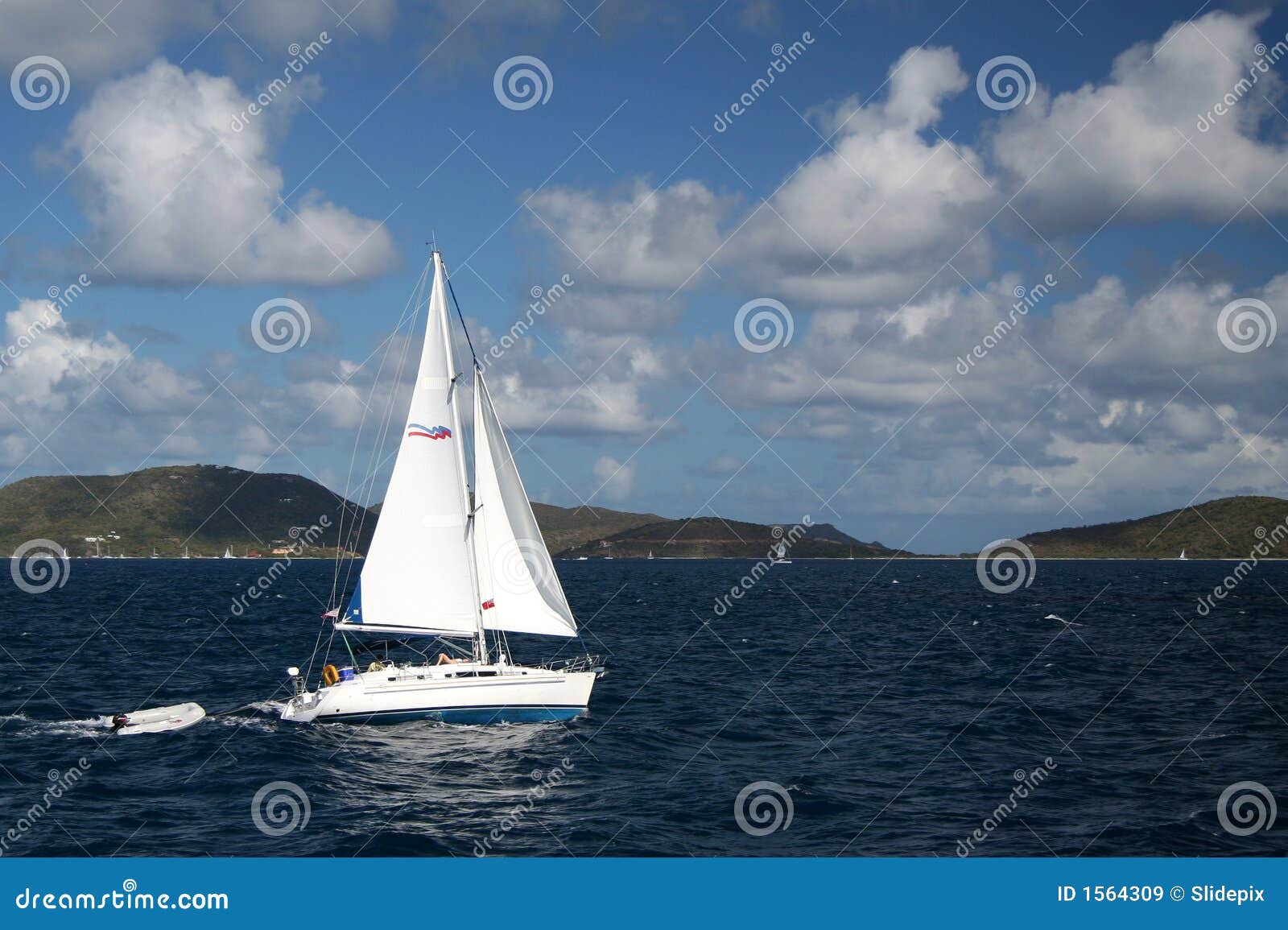 Caribbean Sailing stock image. Image of ship, relax, coastline - 1564309