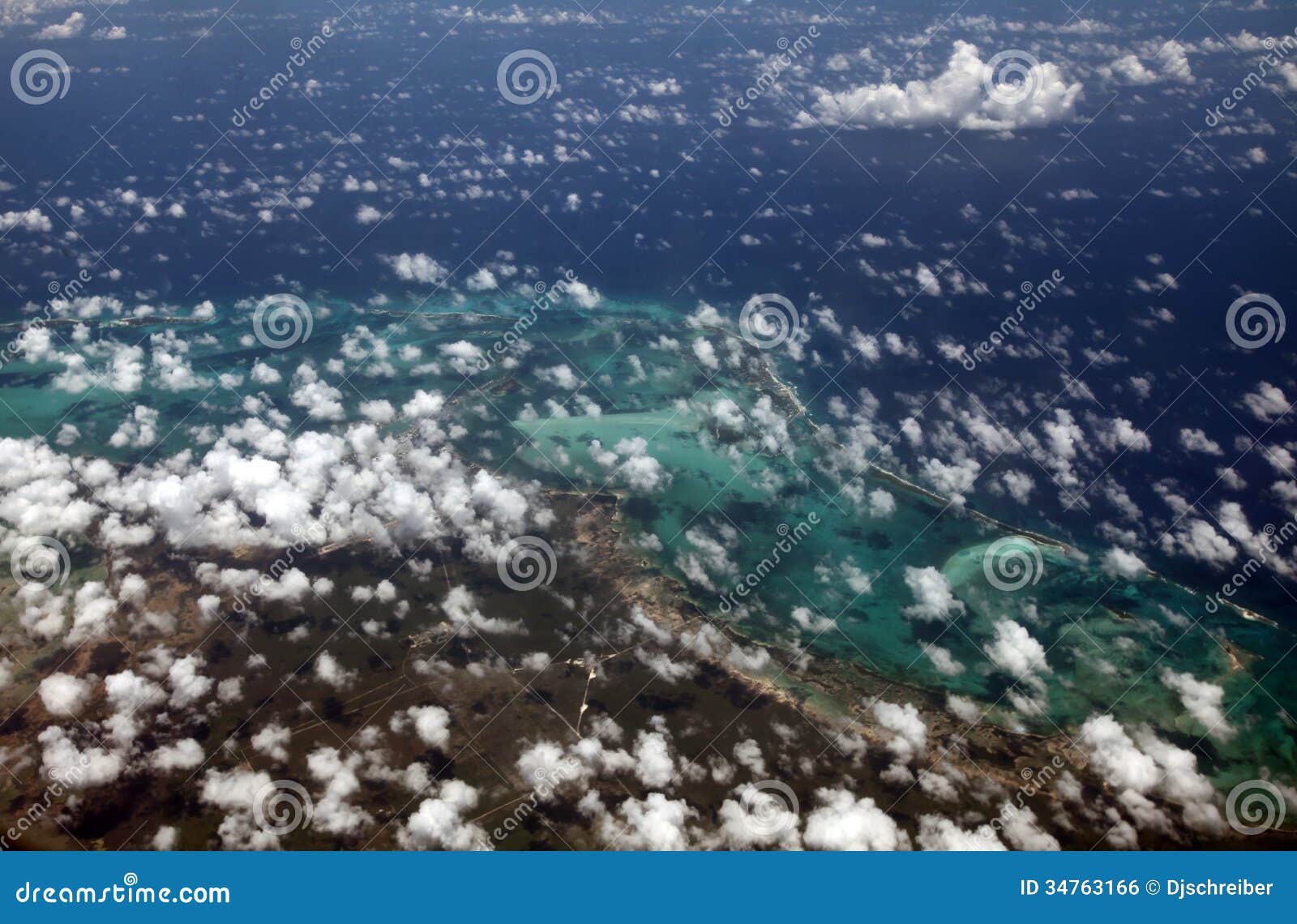 Caribbean Sea from above stock photo. Image of green - 34763166