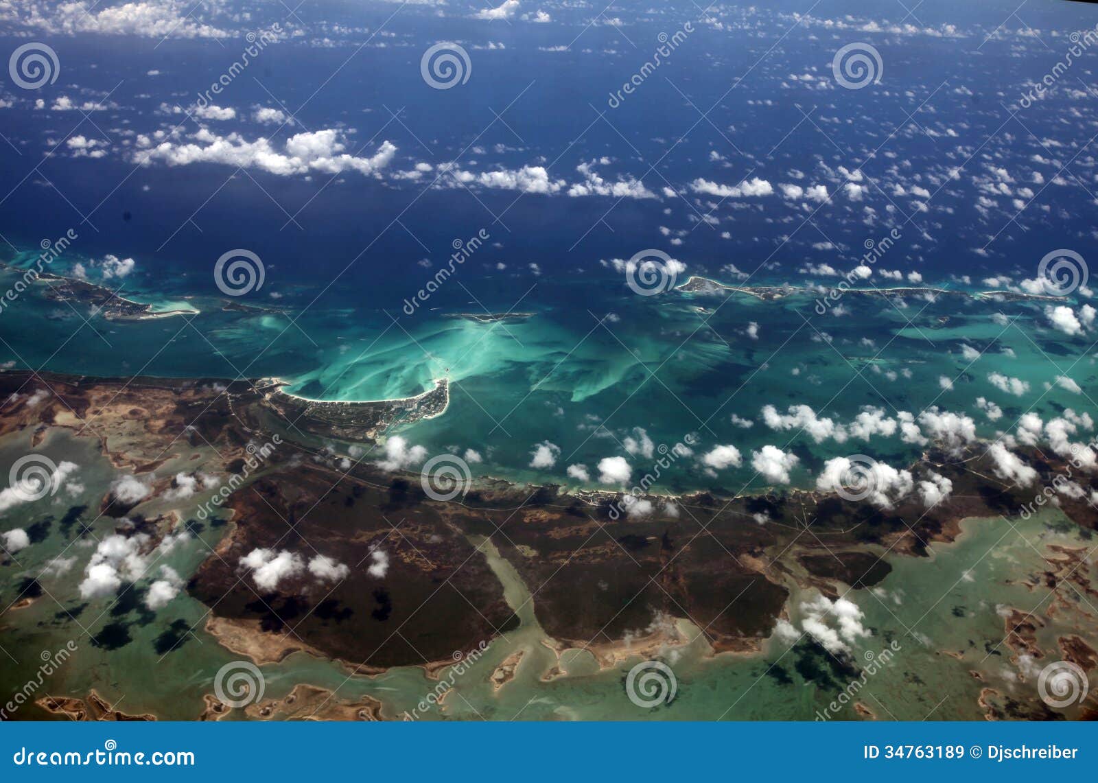 Caribbean Sea from above stock image. Image of dominican - 34763189