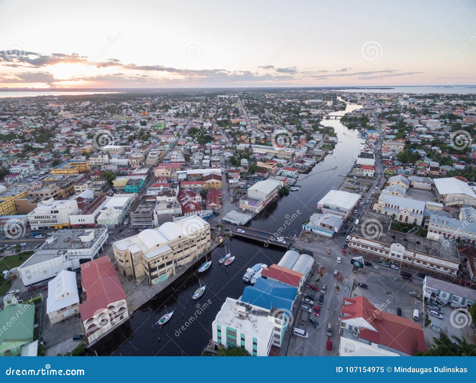 Caribbean Sea and Belize Cityscape Stock Image - Image of vacation ...