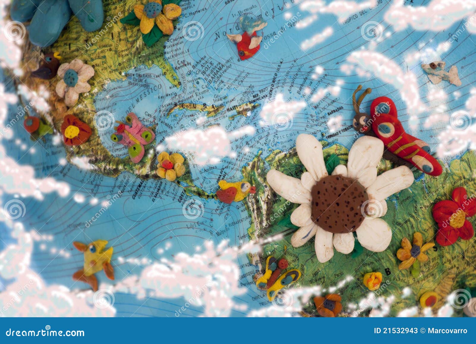 Caribbean Sea Clay Composition Stock Image - Image of green, continent ...