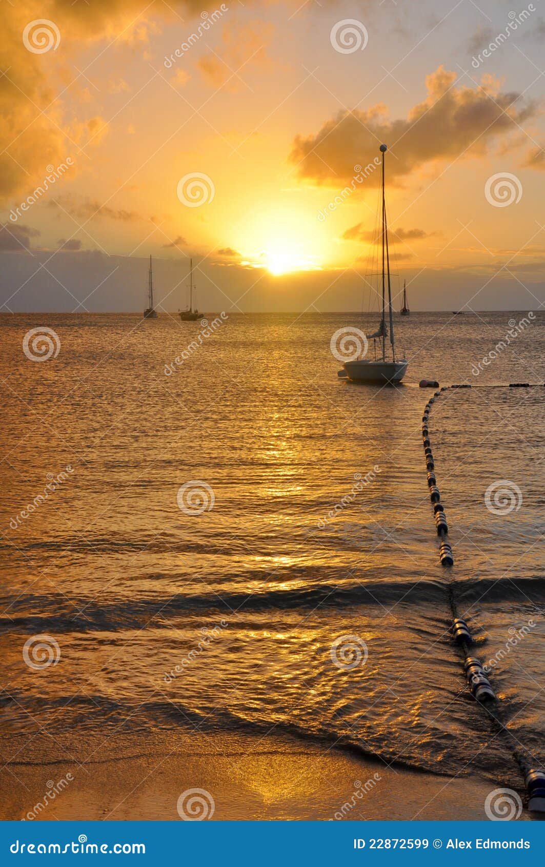 Caribbean Sunrise stock image. Image of sailing, reflect - 22872599