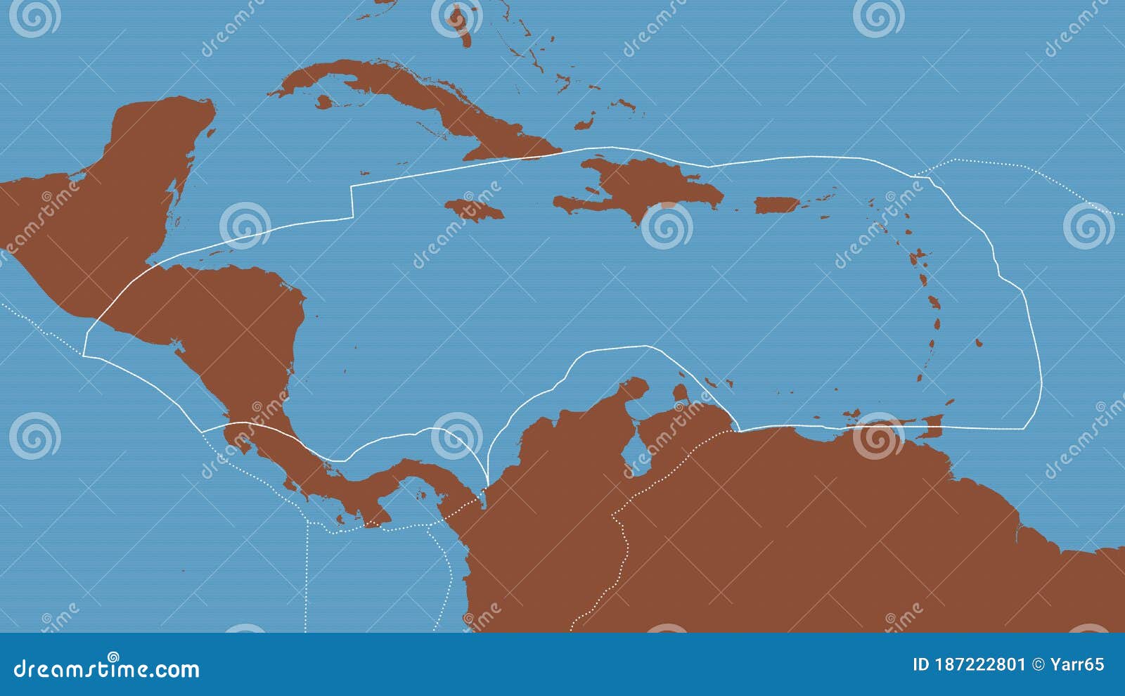 Caribbean Tectonic Plate - Outlined. Pattern Stock Illustration ...