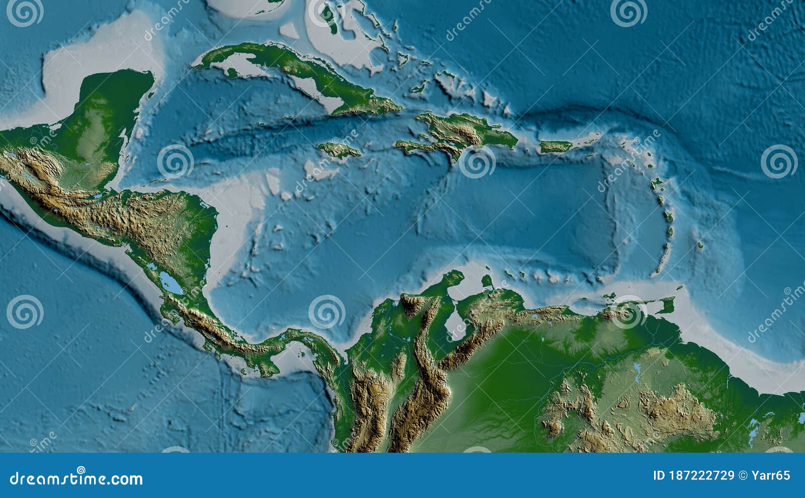 Caribbean Tectonic Plate - Raster. Physical Stock Illustration ...