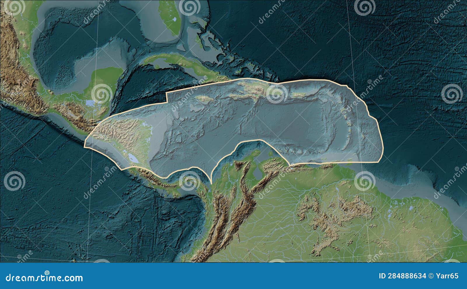 Caribbean Tectonic Plate. Wiki Map Stock Illustration - Illustration of ...
