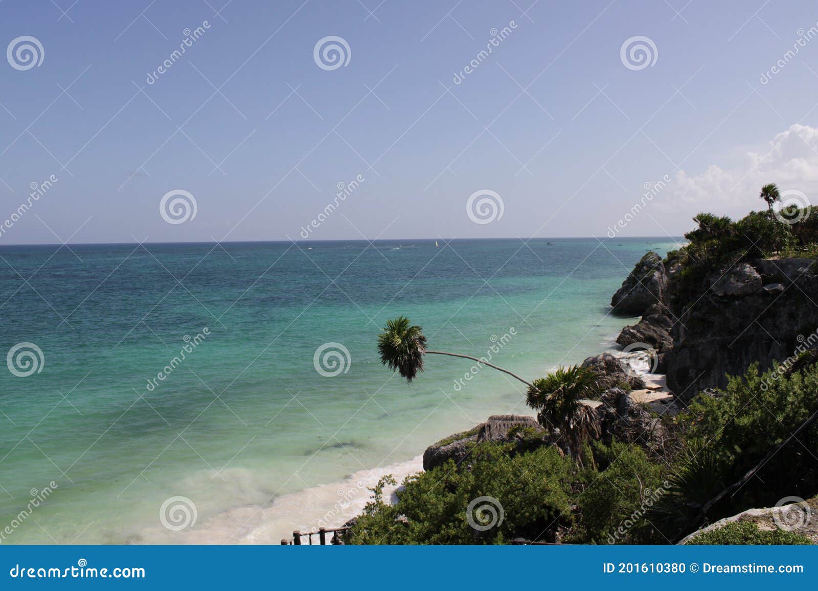 Caribean sea from tulum stock photo. Image of island - 201610380
