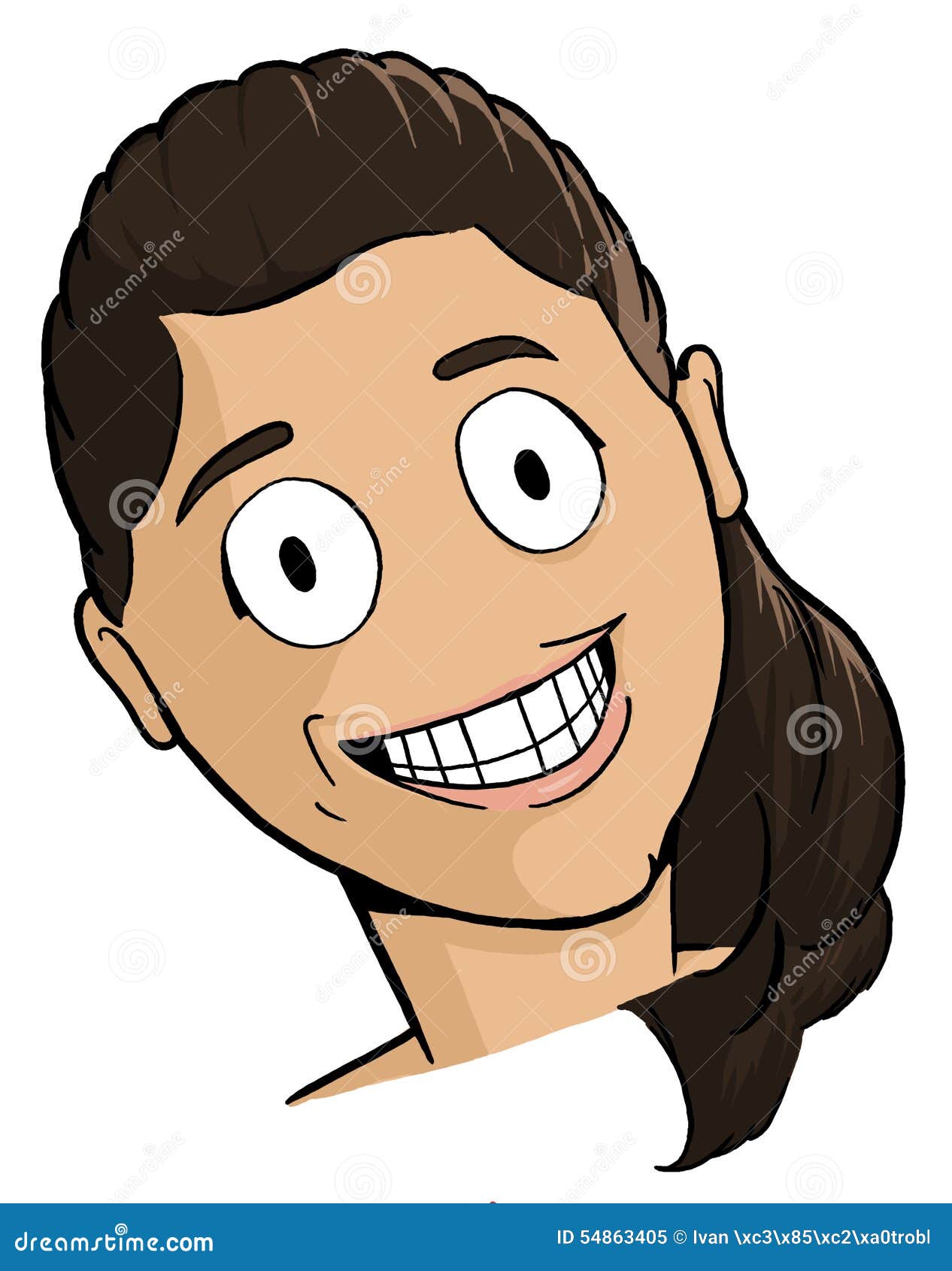 Caricatura Da Menina Moreno Ilustração Stock - Ilustração de cabelo ...
