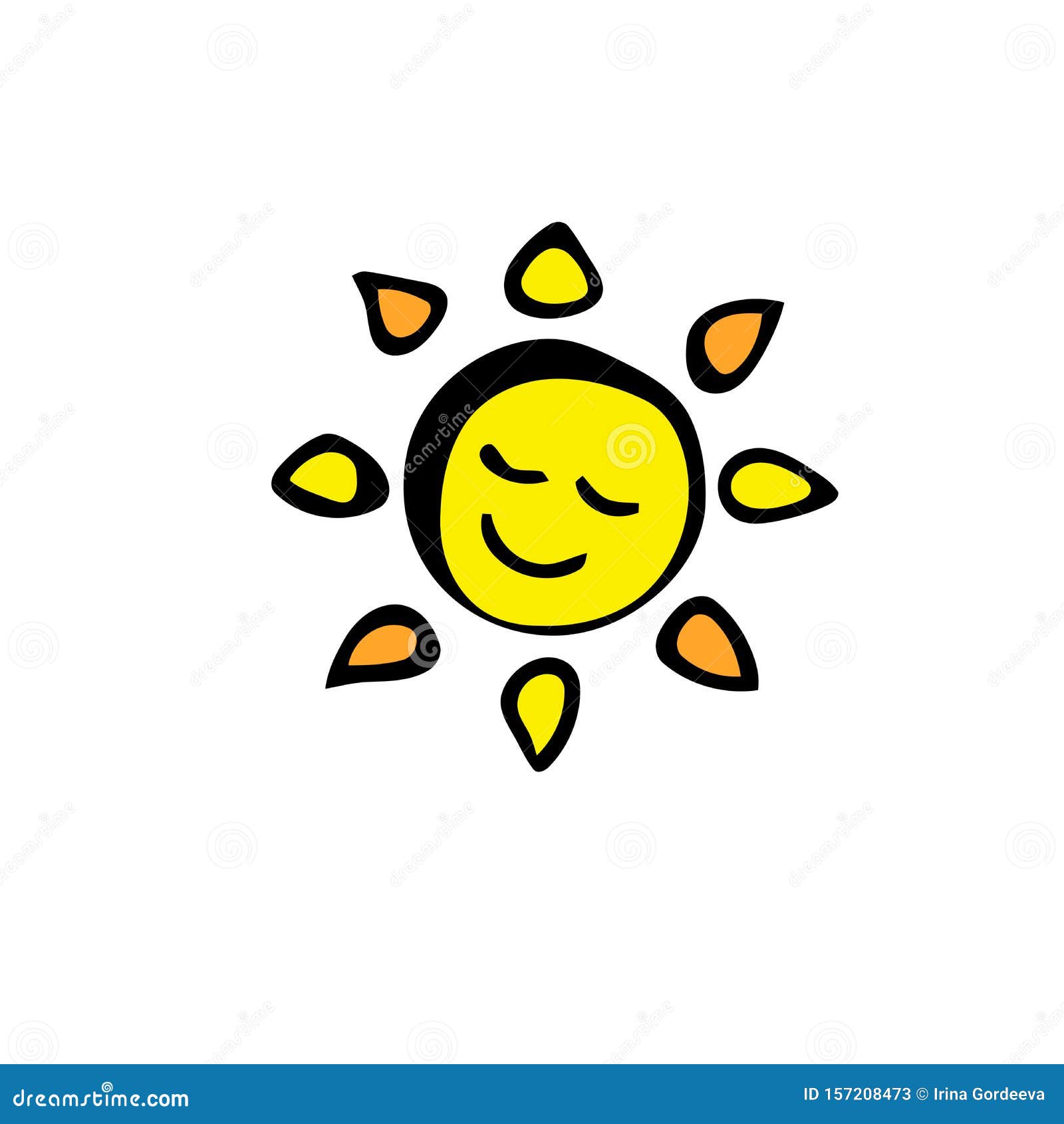 Caricatura de sol ilustración del vector. Ilustración de fondo - 157208473