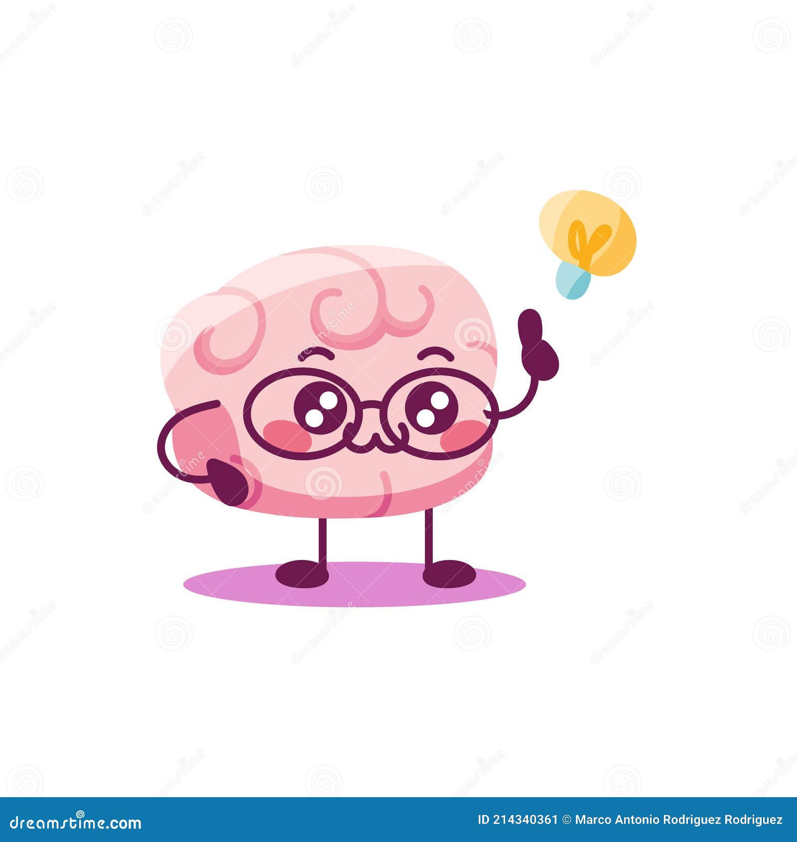 Caricatura De Un Cerebro Inteligente Ilustración del Vector ...