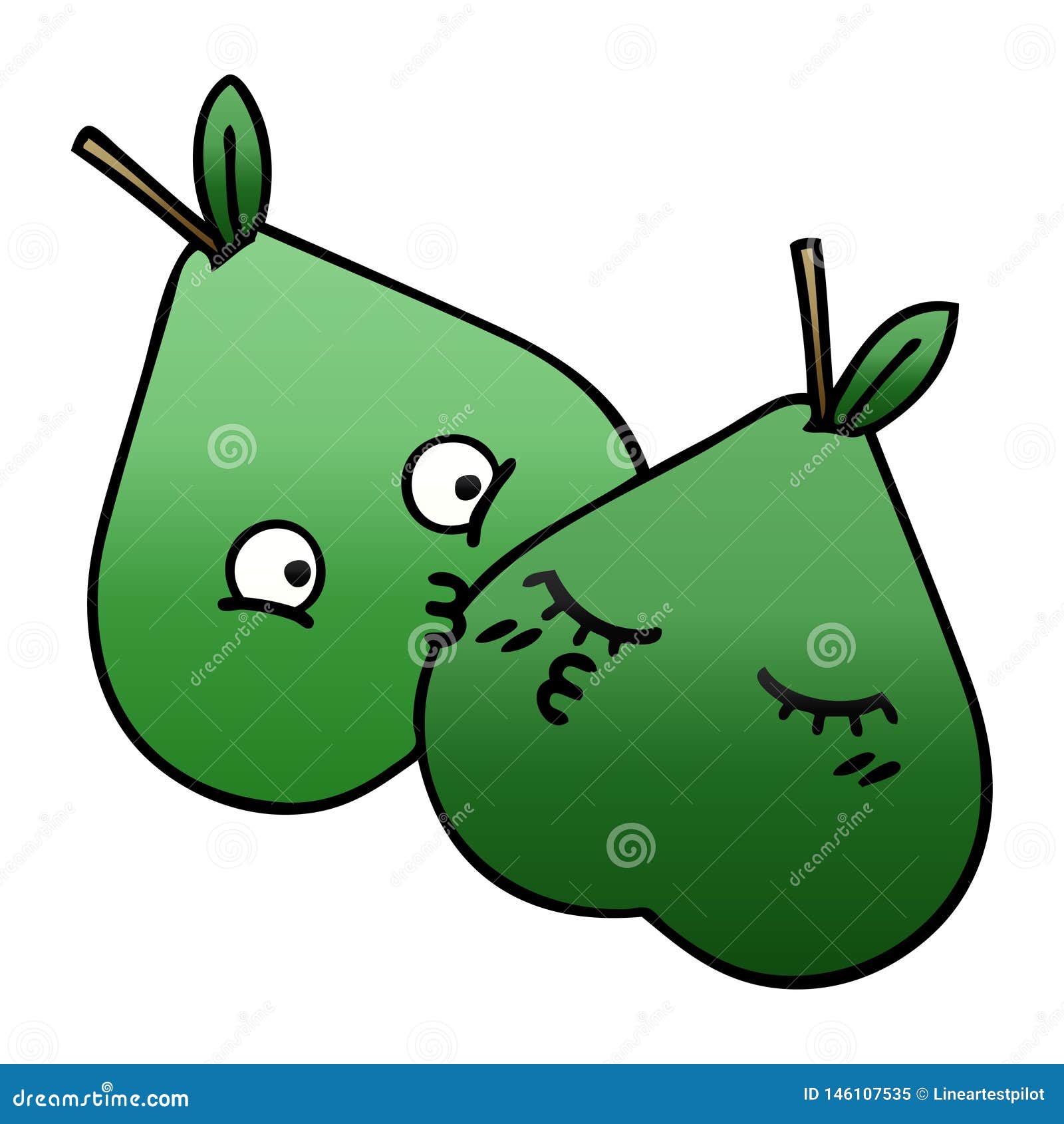 Caricatura Sombreada Degradada De Una Pera Ilustración del Vector ...