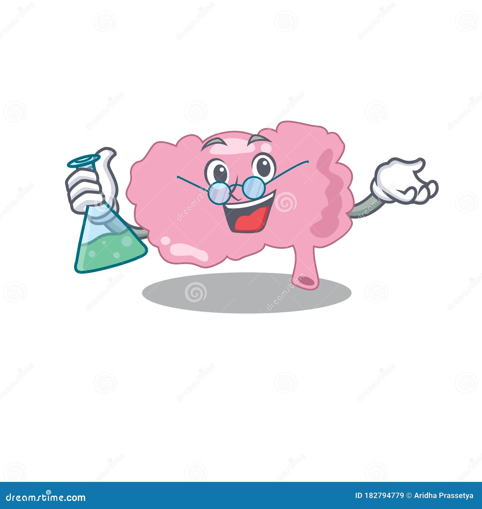 Caricature Character of Brain Smart Professor Working on a Lab Stock ...