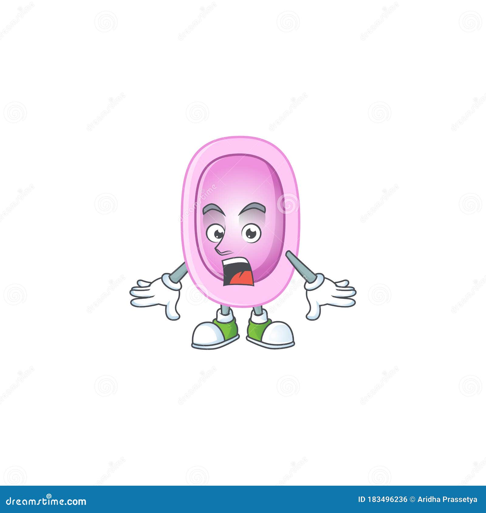 A Caricature Concept Design of Pertussis with a Surprised Gesture Stock ...