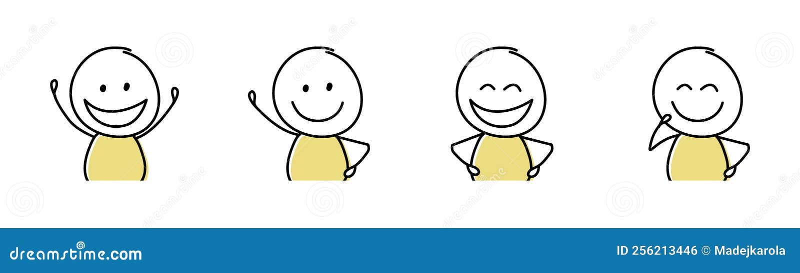 Caricature Concept. Happy Stickman. Vector Royalty-Free Illustration ...