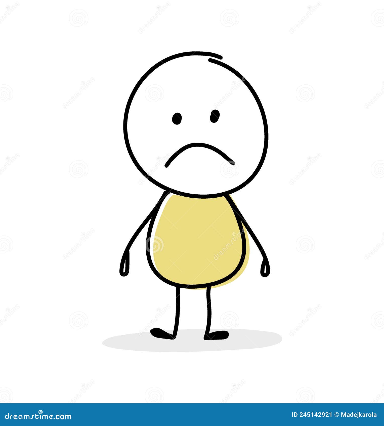 Caricature Concept. Sad Stickman Stock Illustration - Illustration of ...