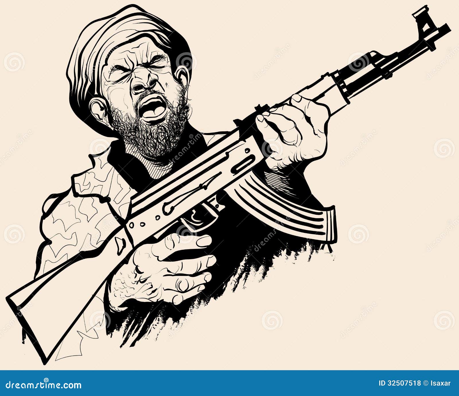 Caricature d'un terroriste illustration de vecteur. Illustration du ...
