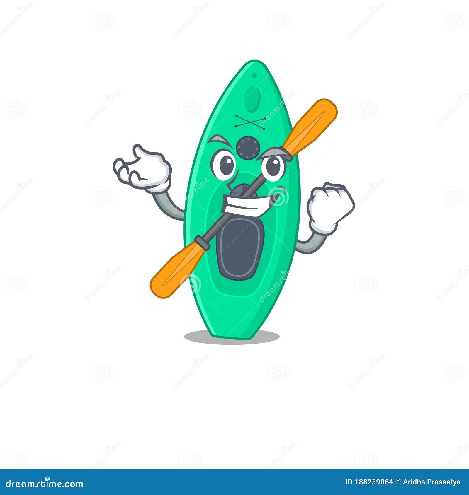 A Caricature Design Concept of Canoe with Happy Face Stock Vector ...