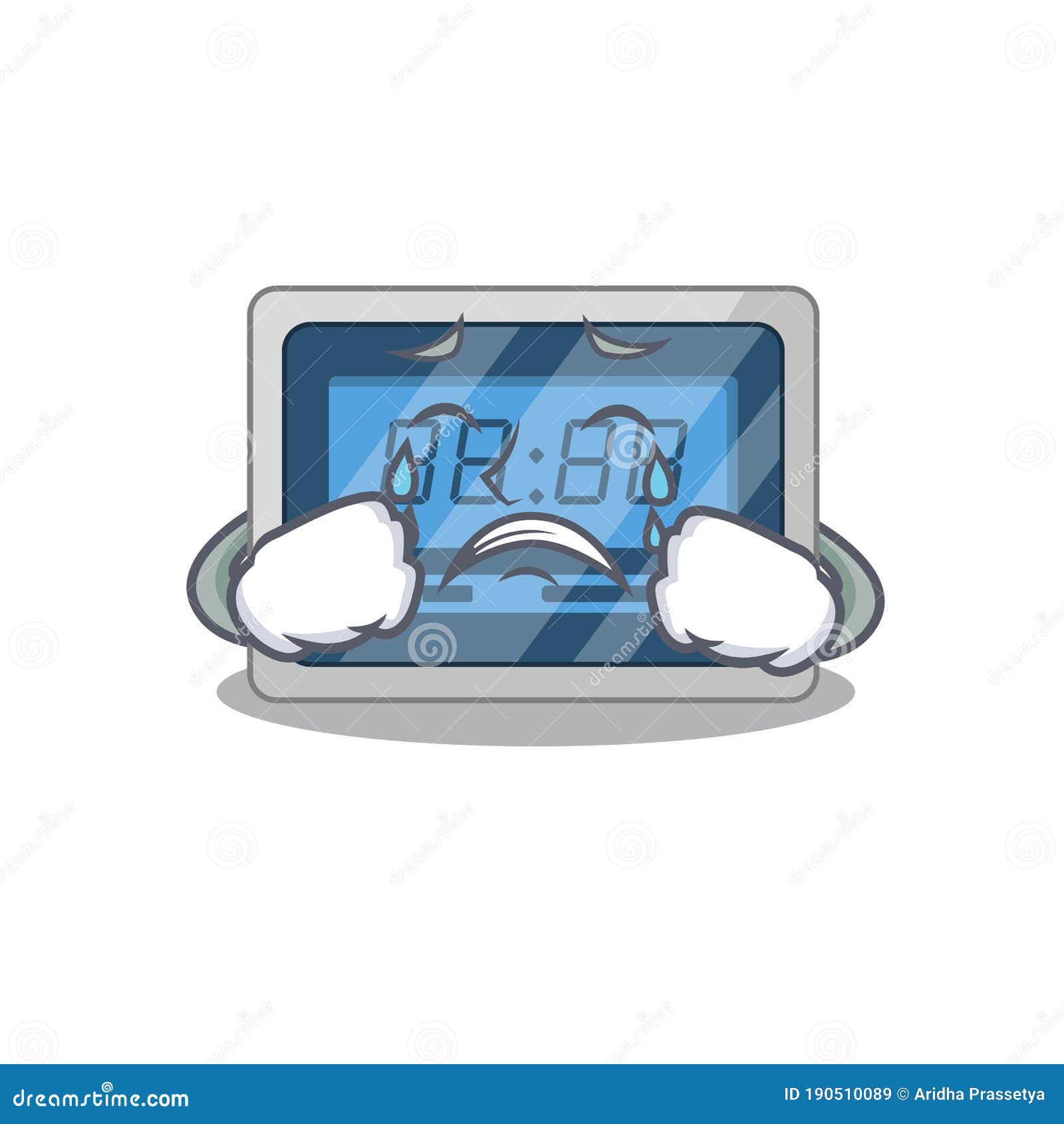 Caricature Design of Digital Timer Having a Sad Face Stock Vector ...