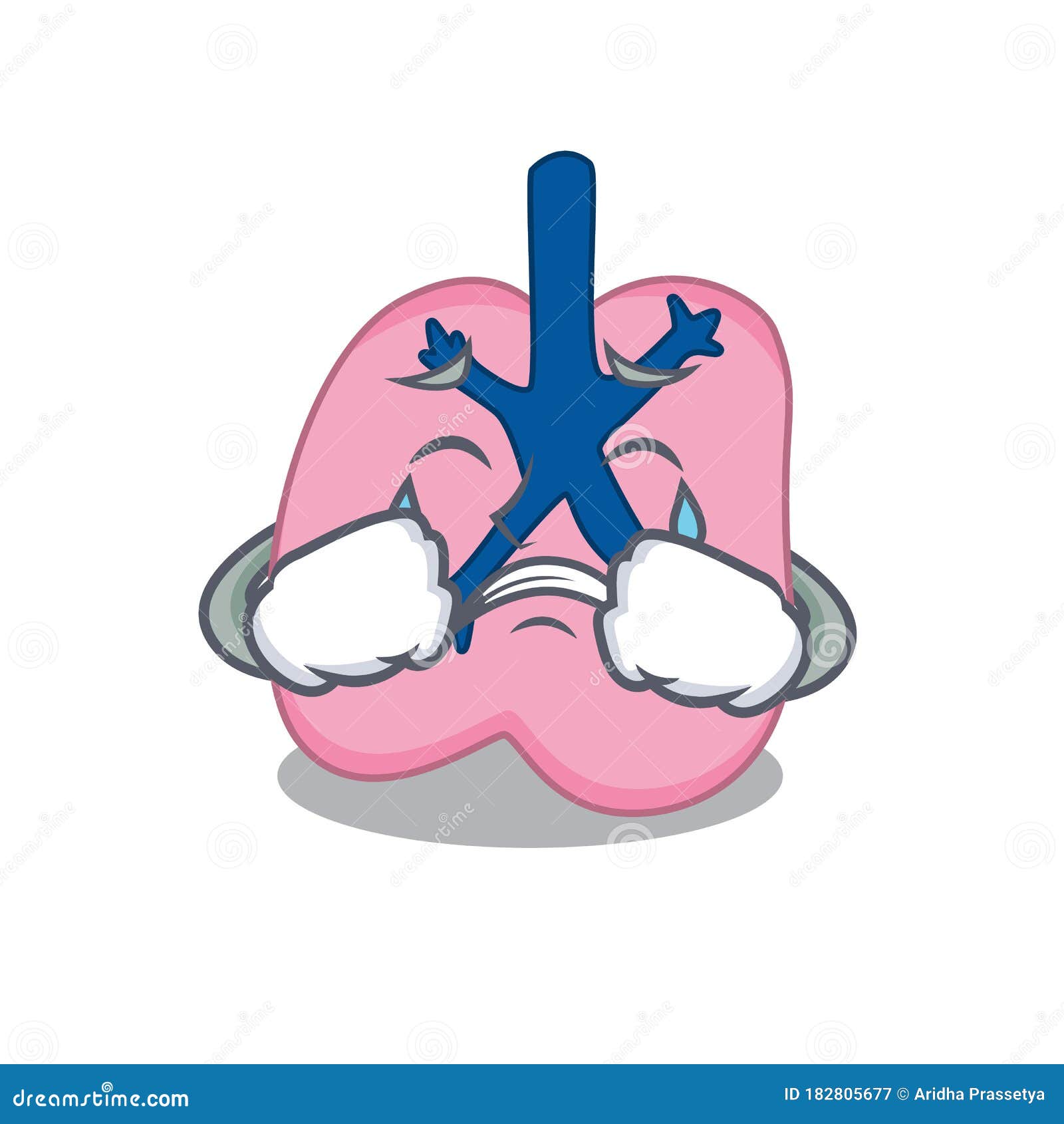 Caricature Design Of Lung Having A Sad Face Cartoon Vector ...