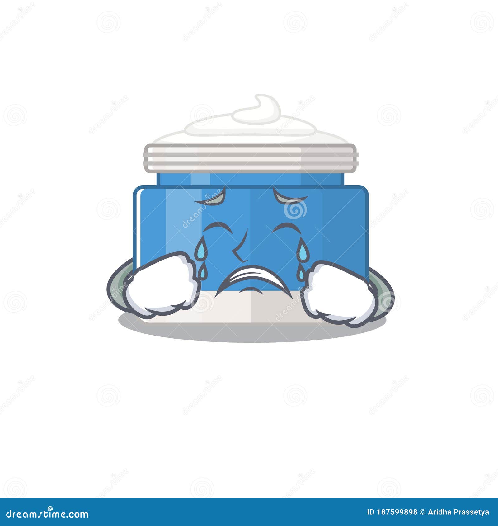 Caricature Design of Moisturizer Cream Having a Sad Face Stock Vector ...