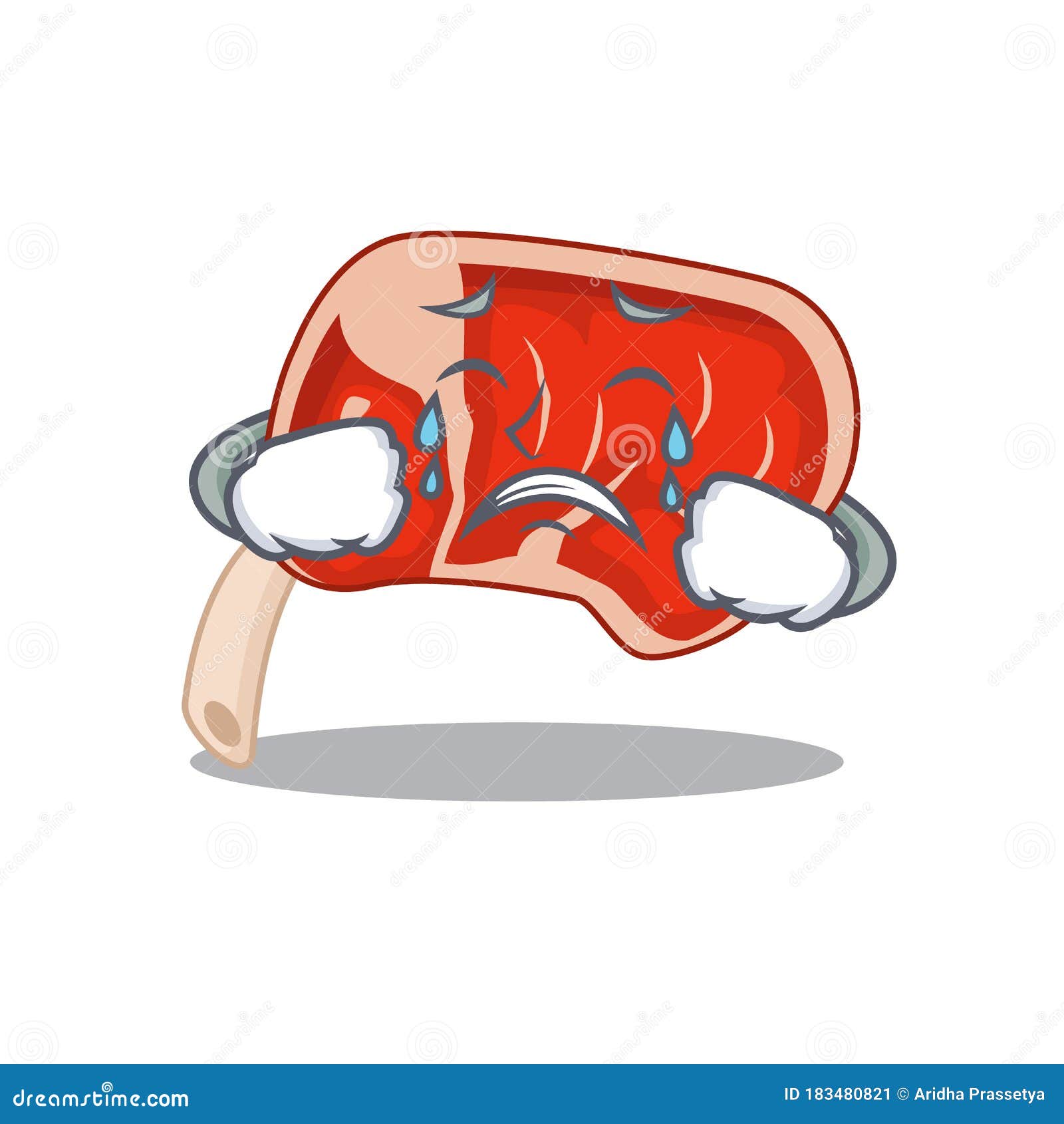 Caricature Design Of Prime Rib Having A Sad Face Cartoon Vector ...