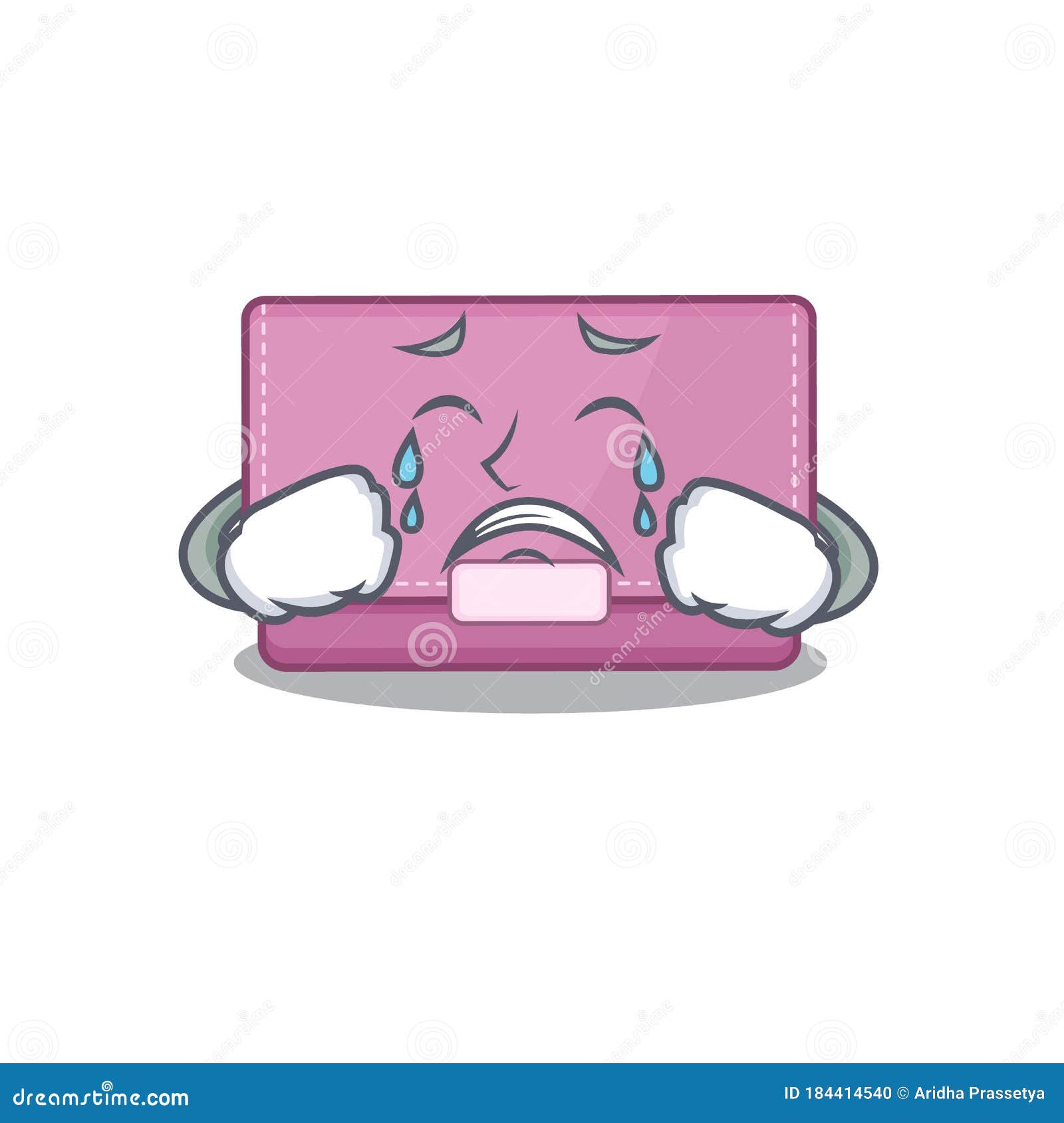 Caricature Design of Womens Wallet Having a Sad Face Stock Vector ...