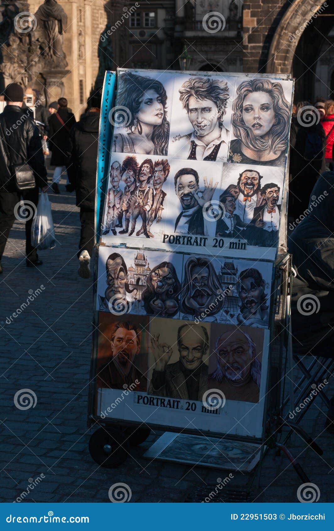 Caricature Drawing on Charles Bridge, Prague. Editorial Stock Photo ...