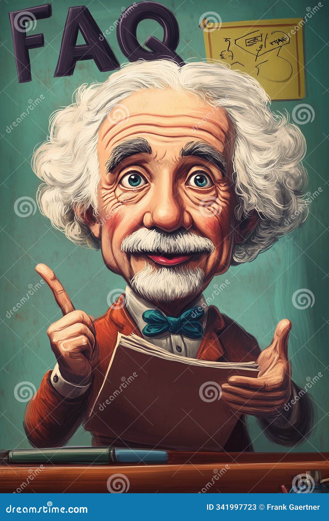 Caricature of a Funny Professor Explaining Something and Pointing His ...