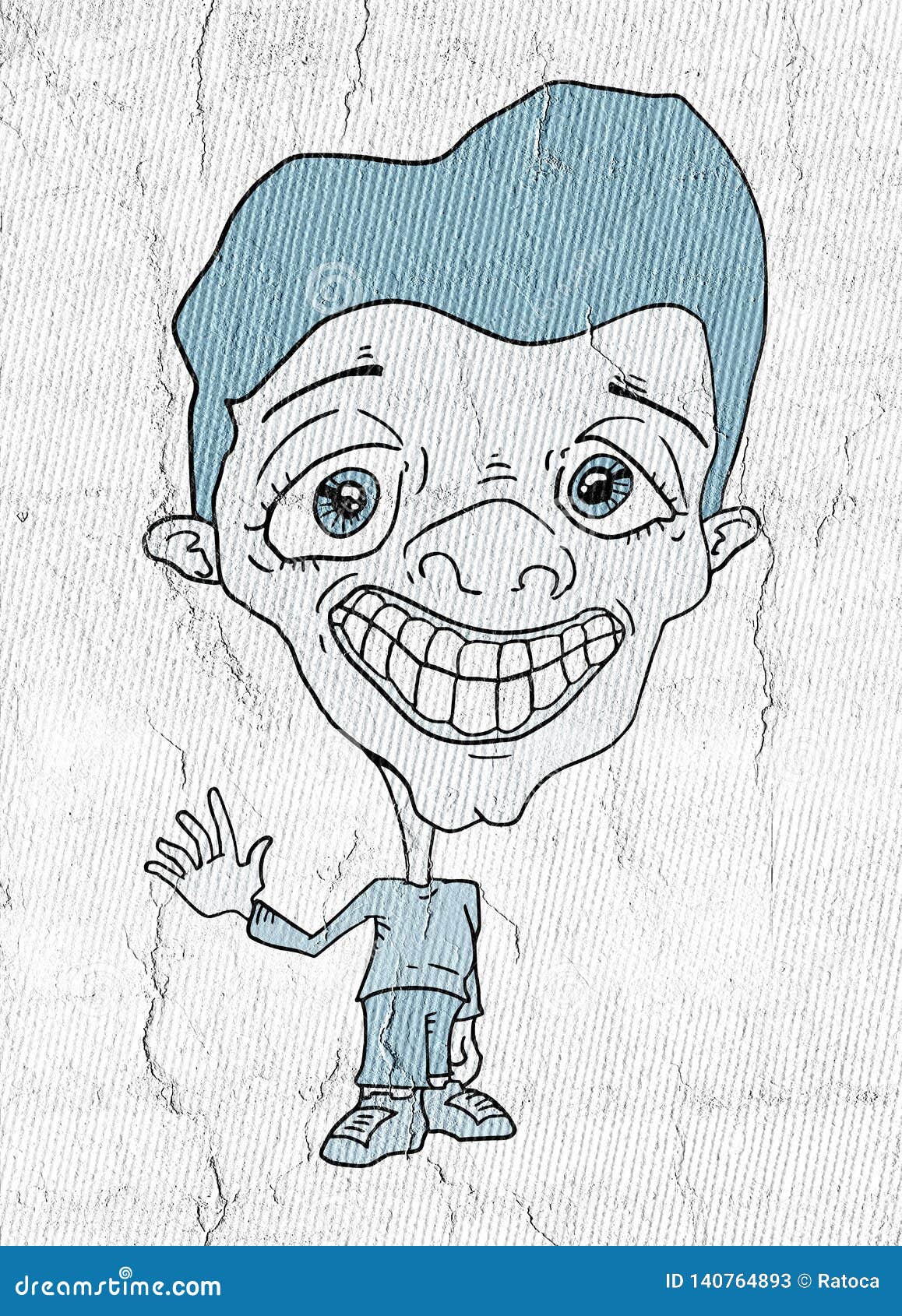 Caricature of Man with Fake Smile Stock Illustration - Illustration of ...