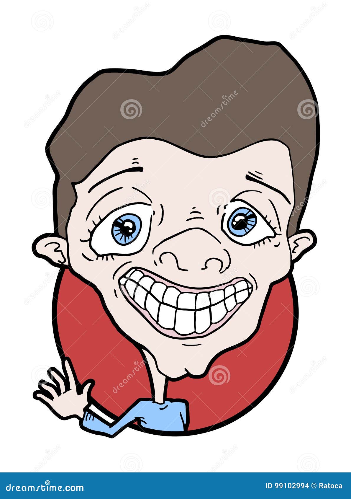 Caricature of Man with Fake Smile Stock Vector - Illustration of face ...