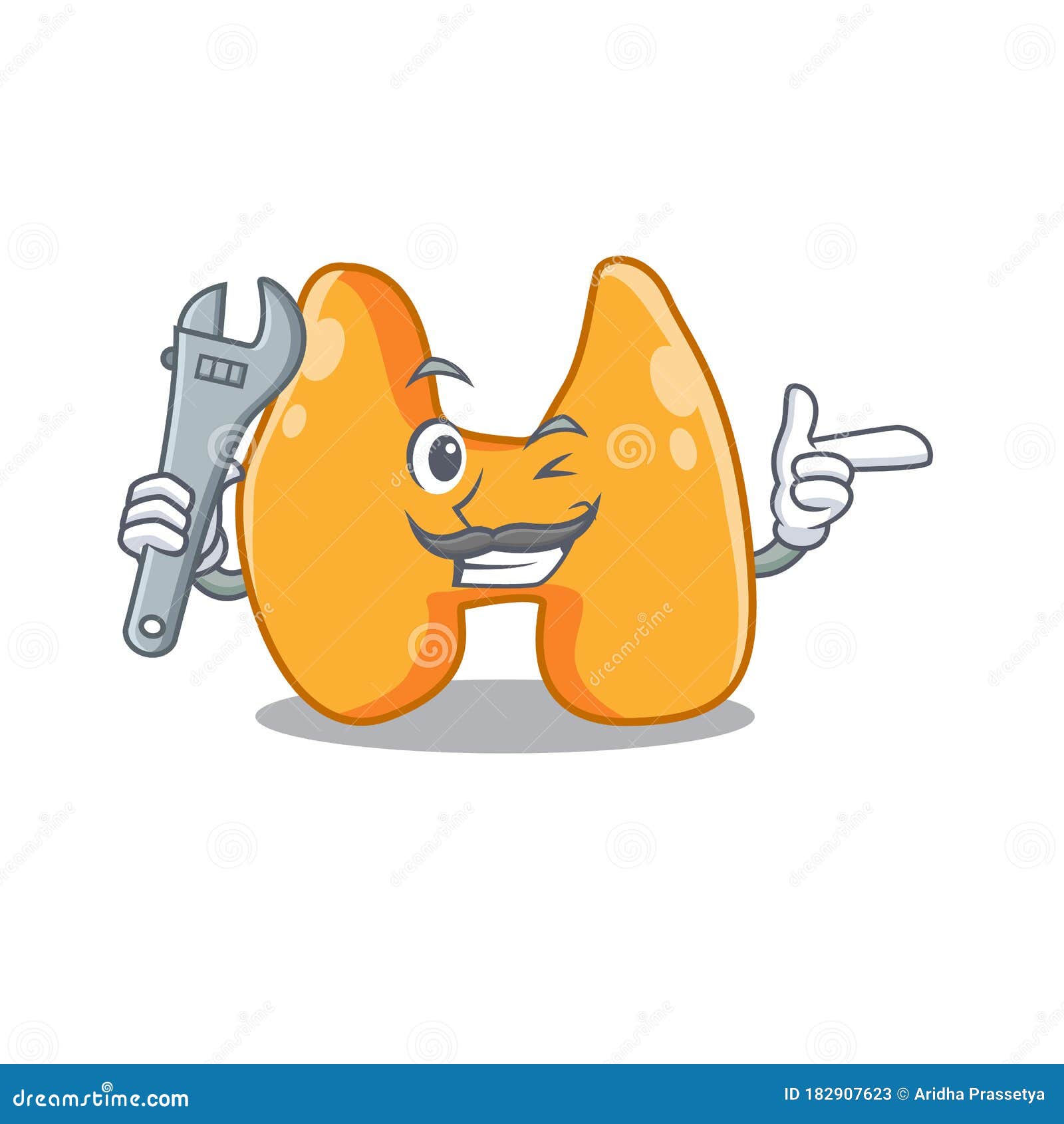 A Caricature Picture of Thyroid Working As a Mechanic Stock Vector ...