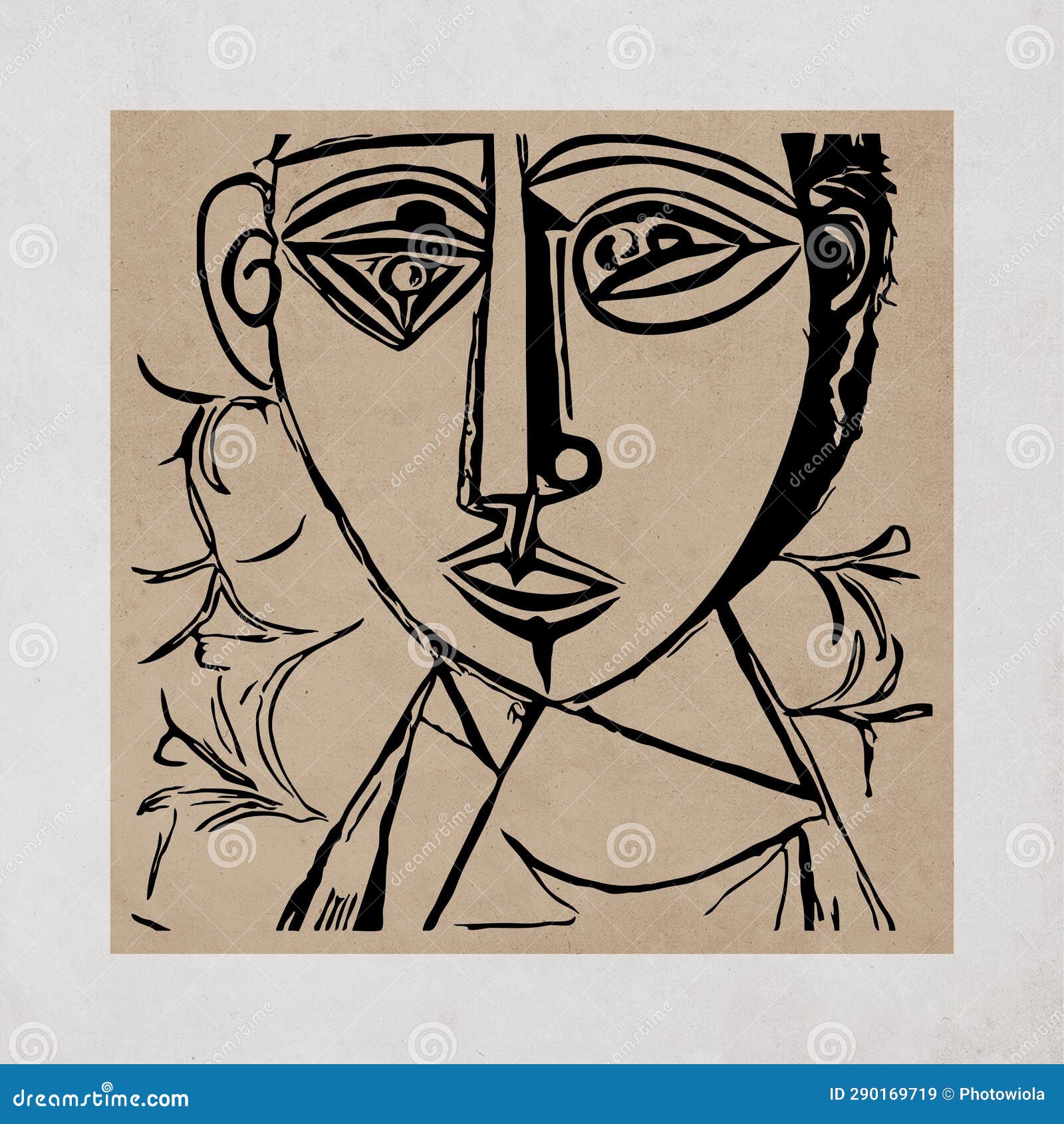 Caricatures . Abstract Illustration for Printing As Wall Decorations ...