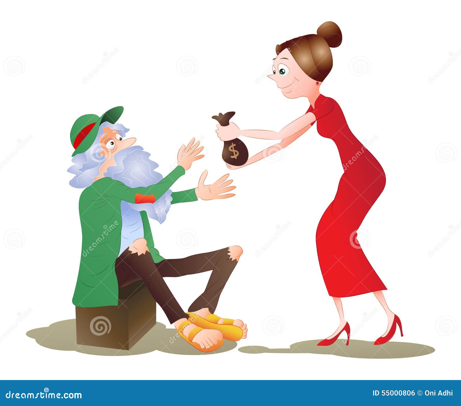 Caridad para el mendigo stock de ilustración. Ilustración de dinero ...