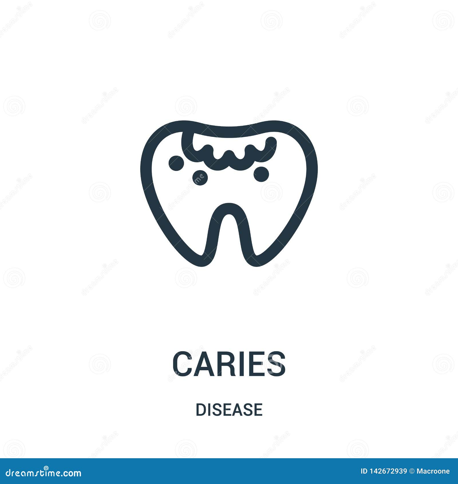 Caries Icon Vector from Disease Collection. Thin Line Caries Outline ...