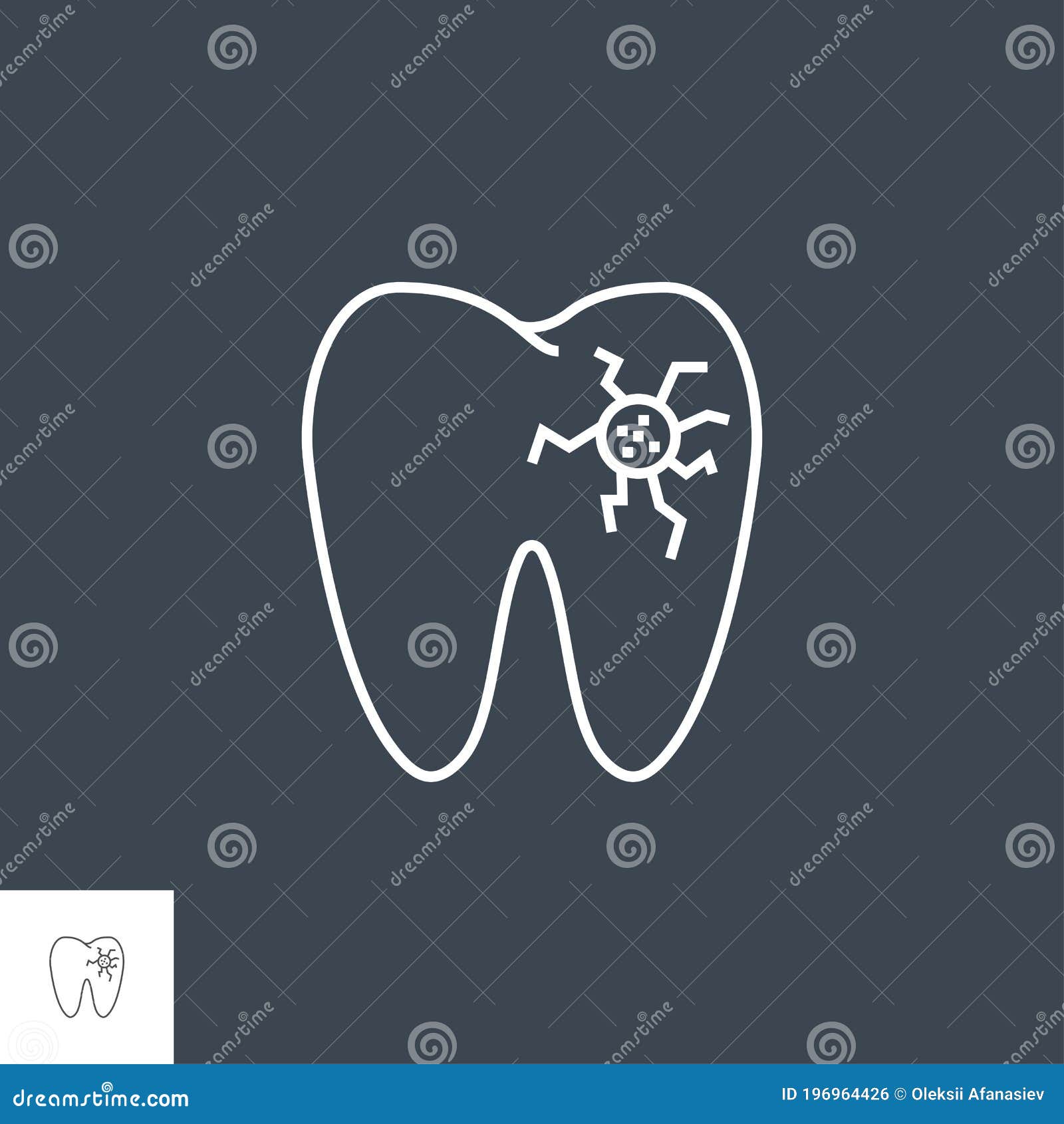 Caries Line Icon stock vector. Illustration of orthodontist - 196964426