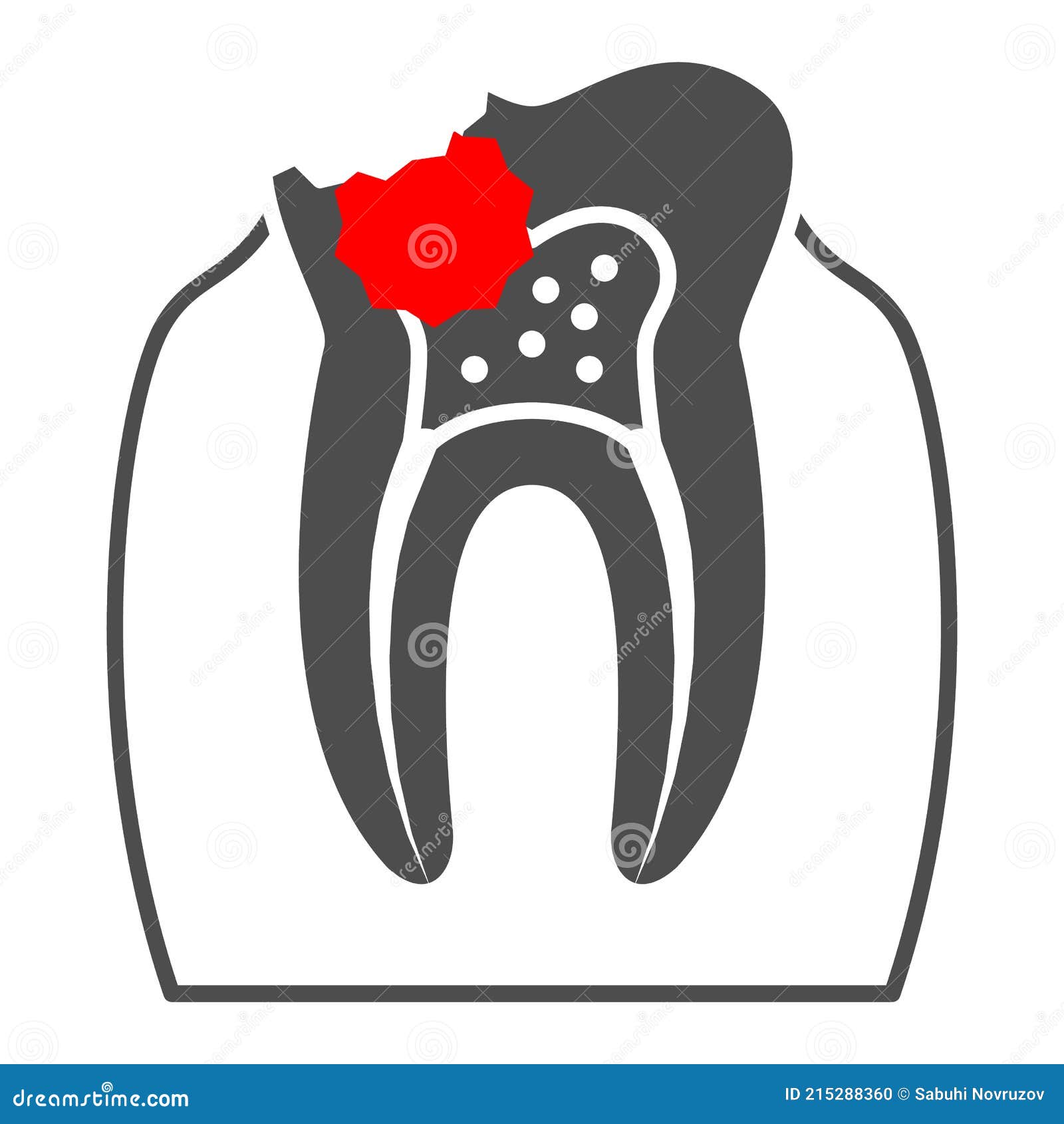 Periodontitis Glyph Icon, Dental And Stomatolgy, Periodontal Tooth Sign ...
