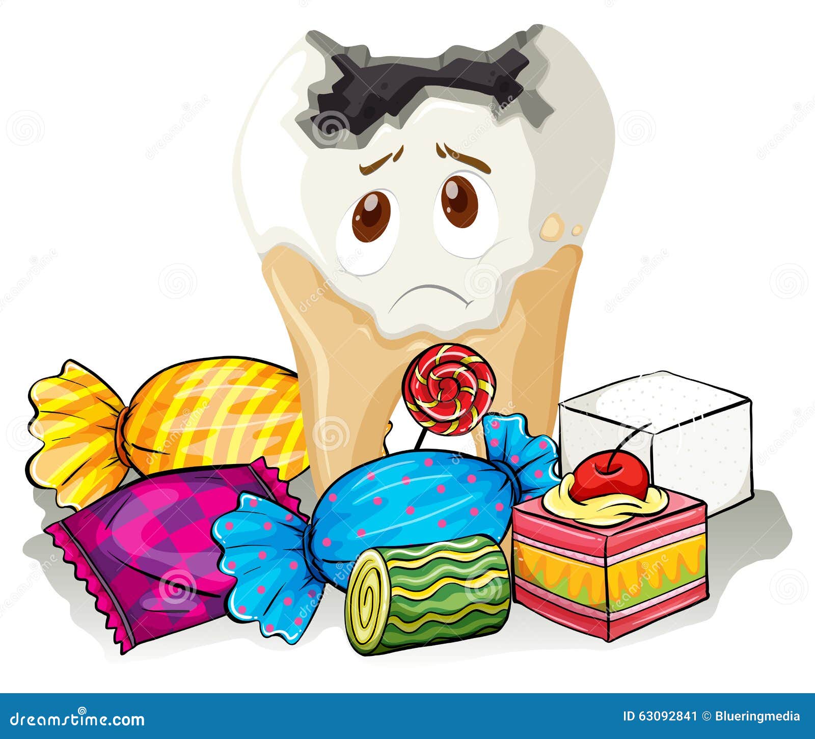 Caries y caramelo dulce ilustración del vector. Ilustración de ...