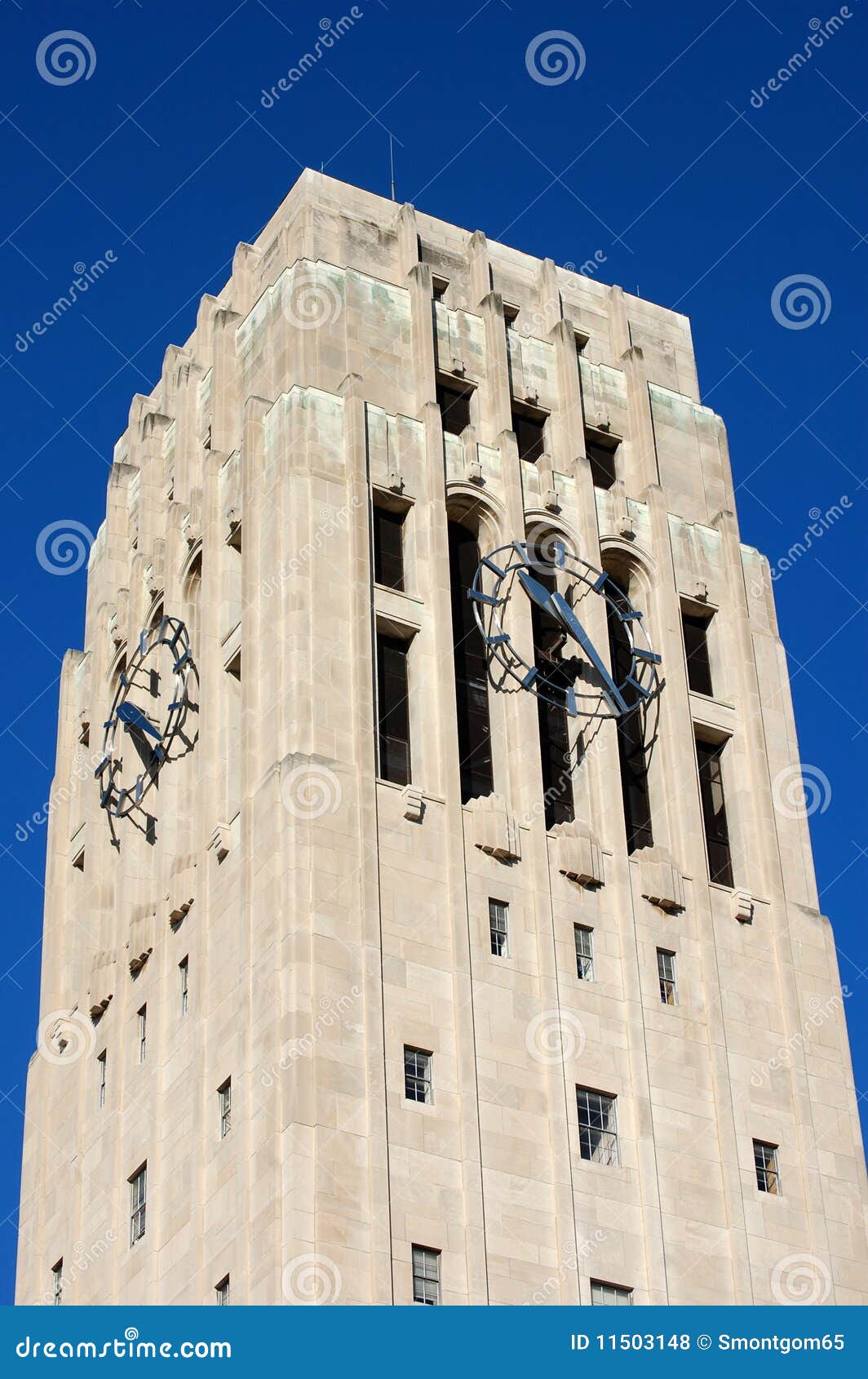 Carillon Bell Tower with Clock Against Blue Sky Stock Photo - Image of ...