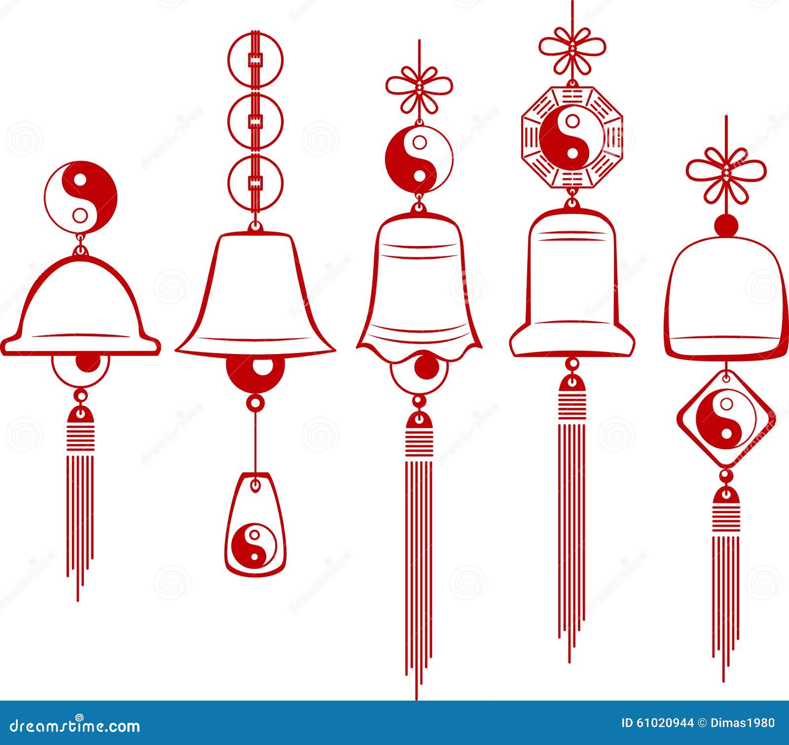 Carillon Di Vento Elemento Di Disegno Illustrazione Vettoriale ...