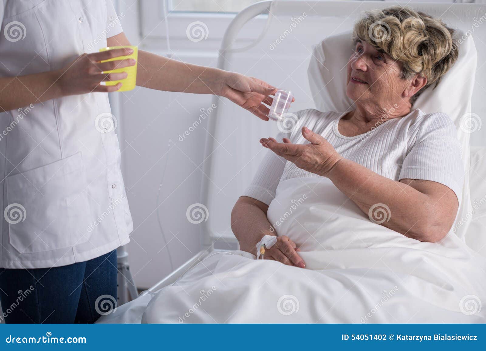 Caring about Bedridden Woman Stock Photo - Image of remedy, cure: 54051402