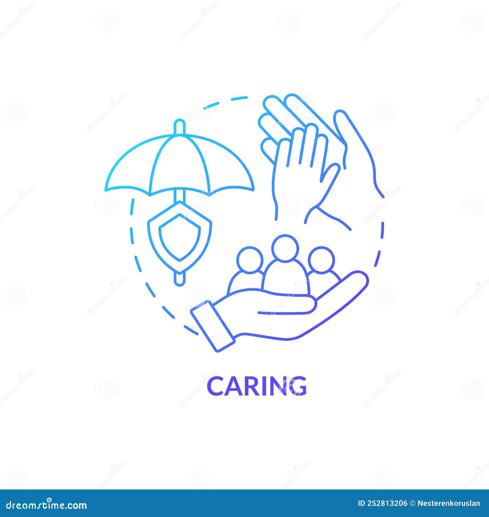 Caring Blue Gradient Concept Icon Stock Vector - Illustration of ...