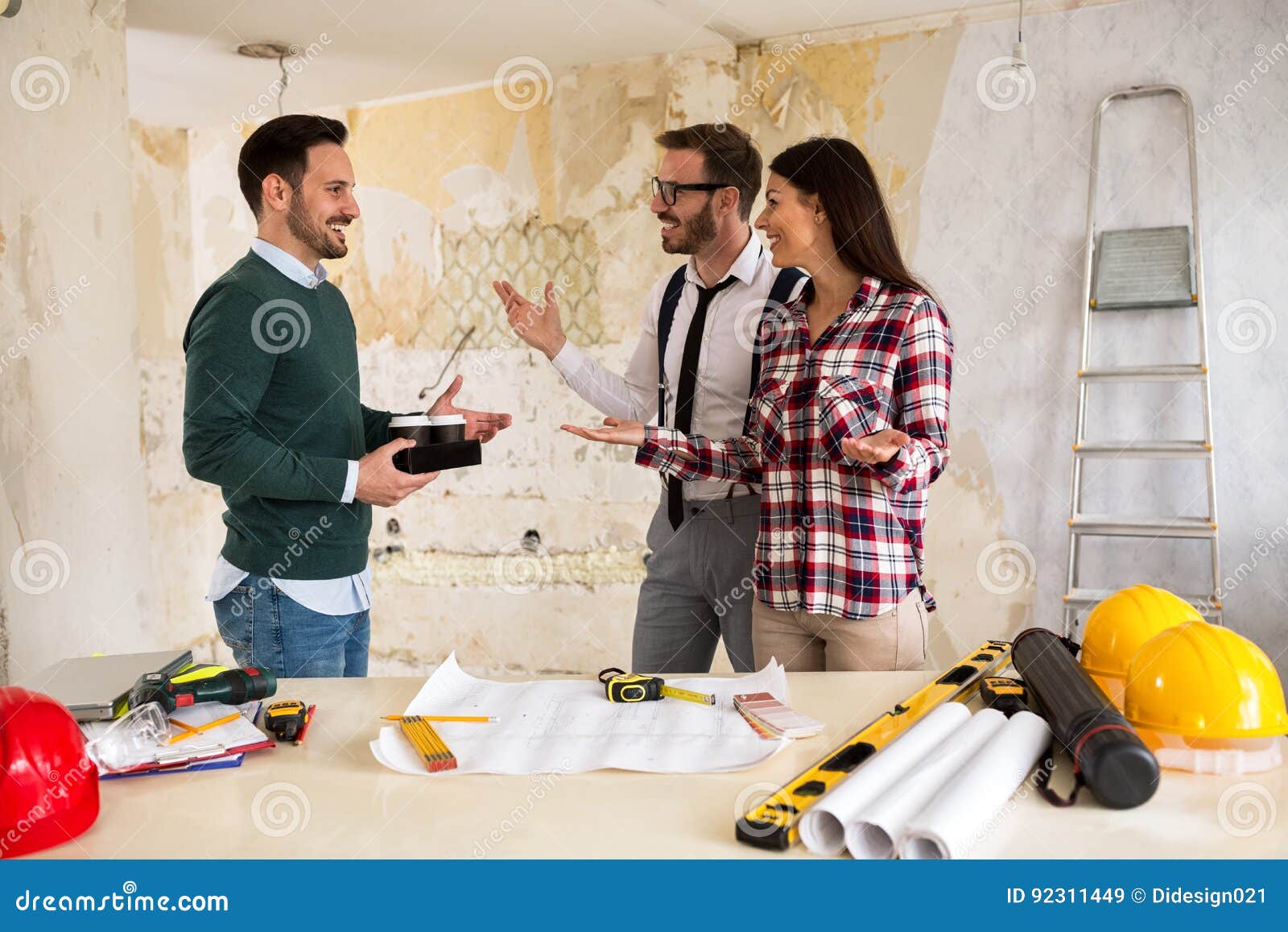 Caring Colleague Brings Coffee for His Team of Engineers Stock Image ...