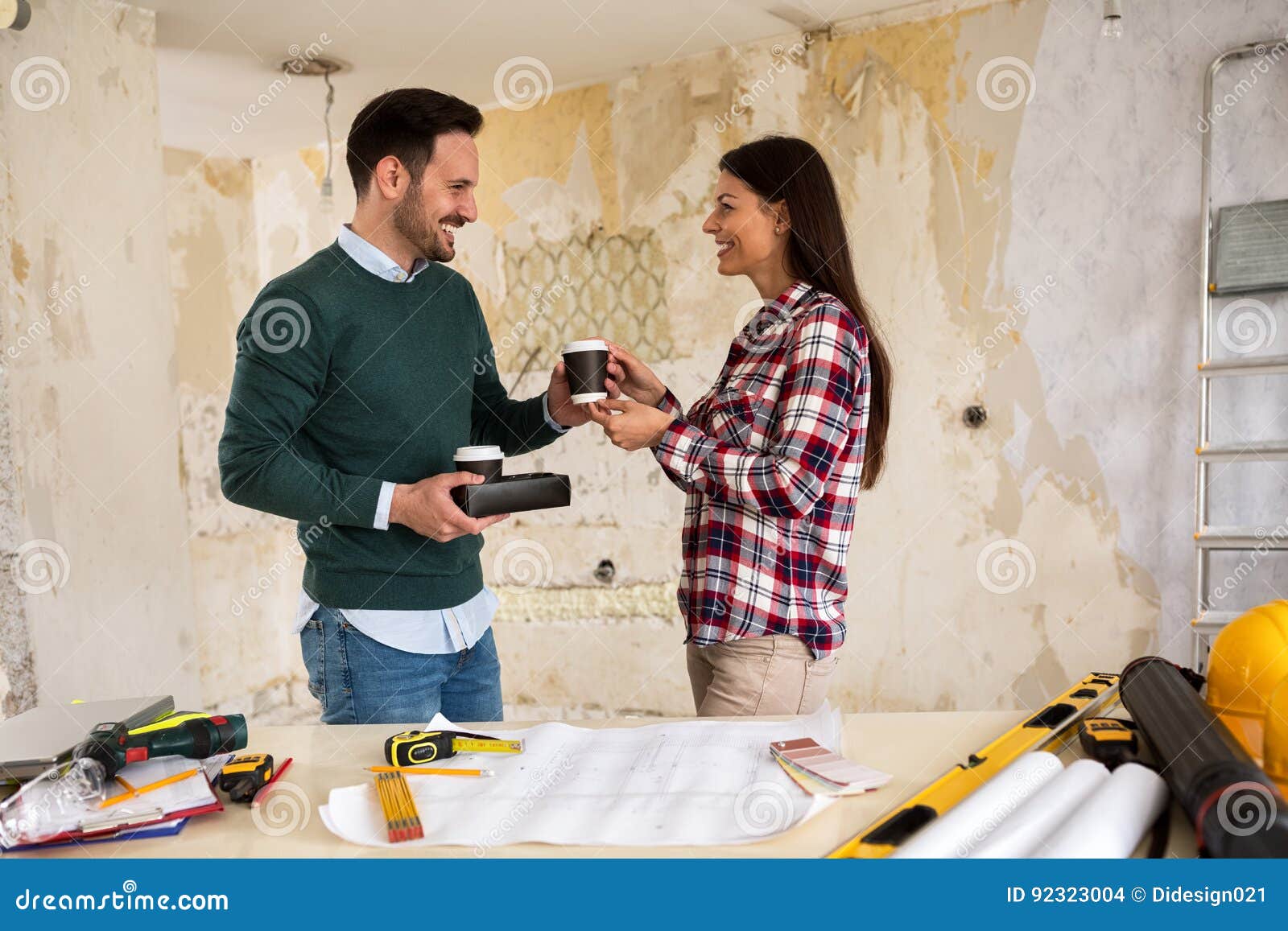 Caring Colleague Brings Coffee for His Team of Engineers Stock Photo ...