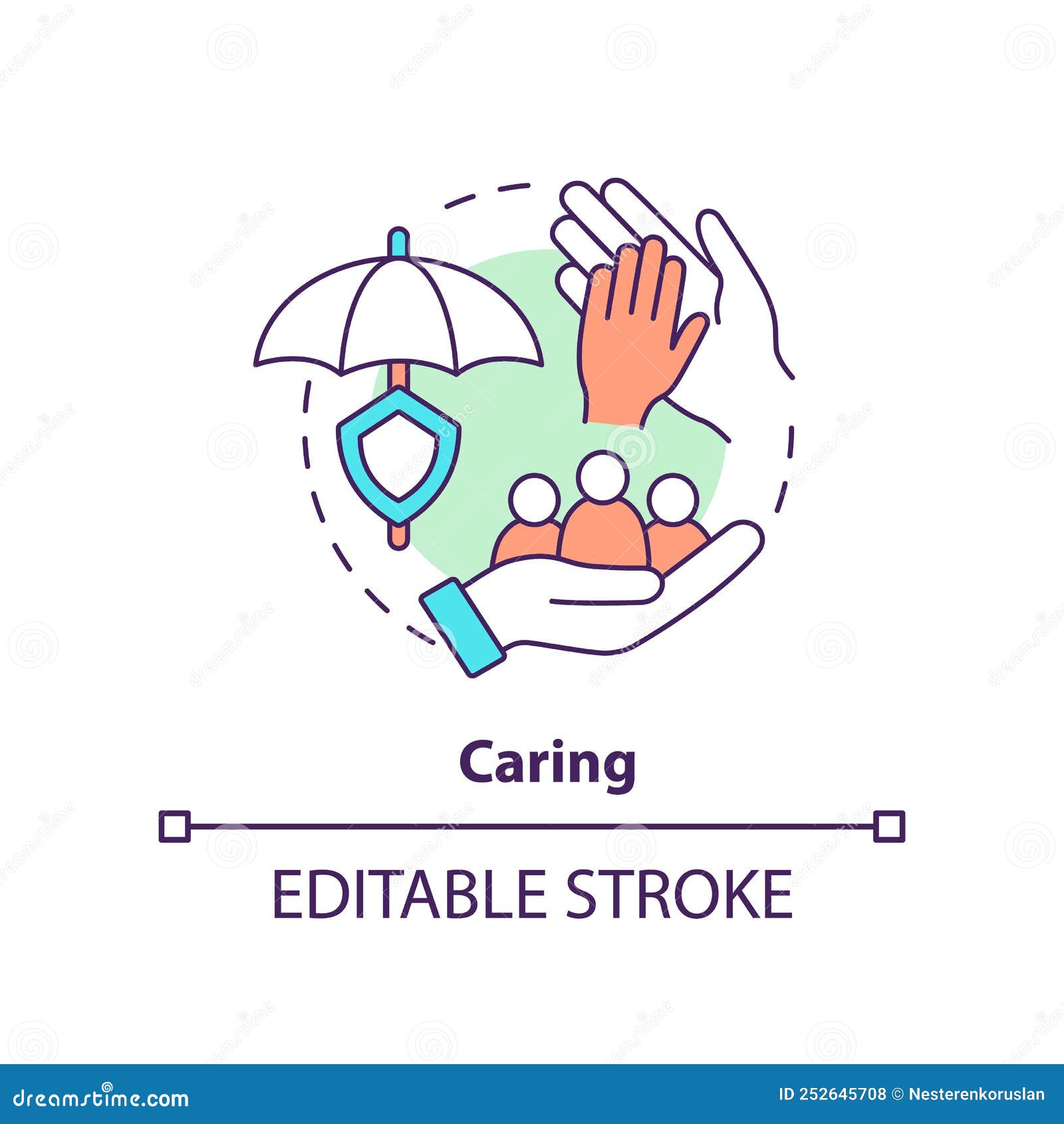 Caring concept icon stock vector. Illustration of social - 252645708