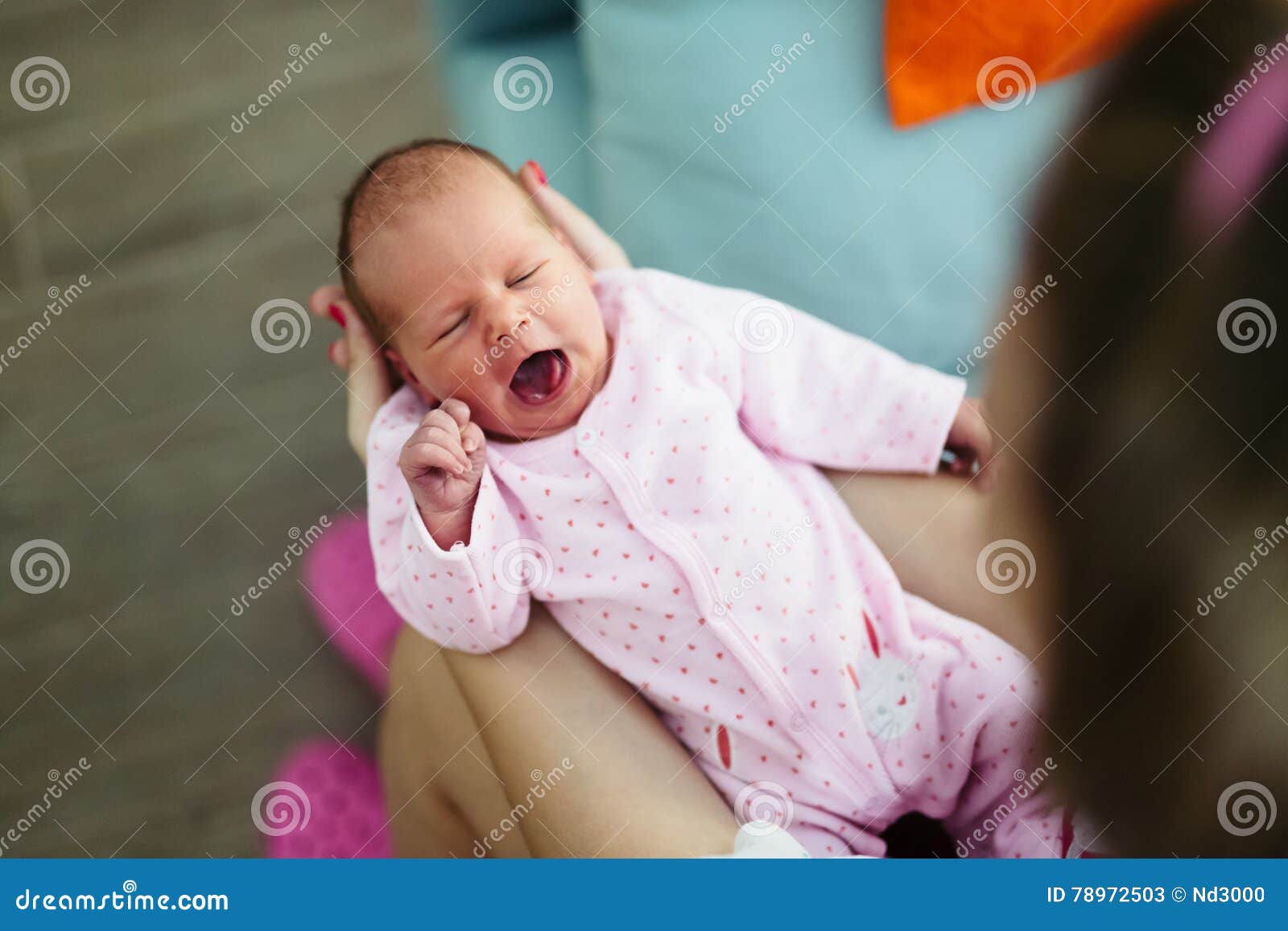 Caring for a Crying Baby is Tiring Stock Image - Image of cute, face ...